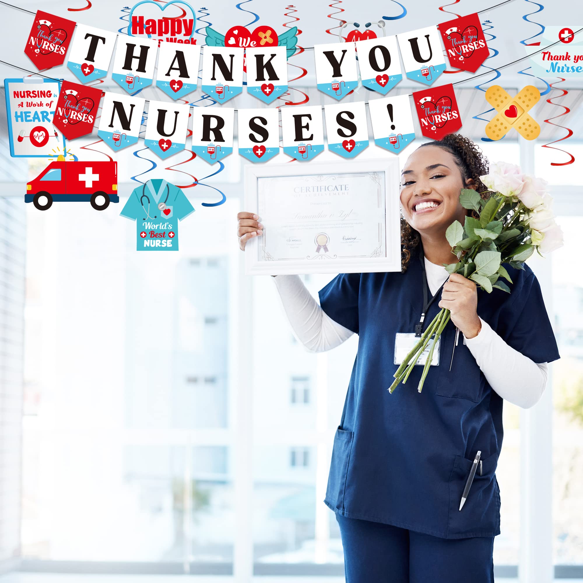 Snapklik.com : Nurses Week Decorations, THANK YOU NURSES Banner & 12PCS ...