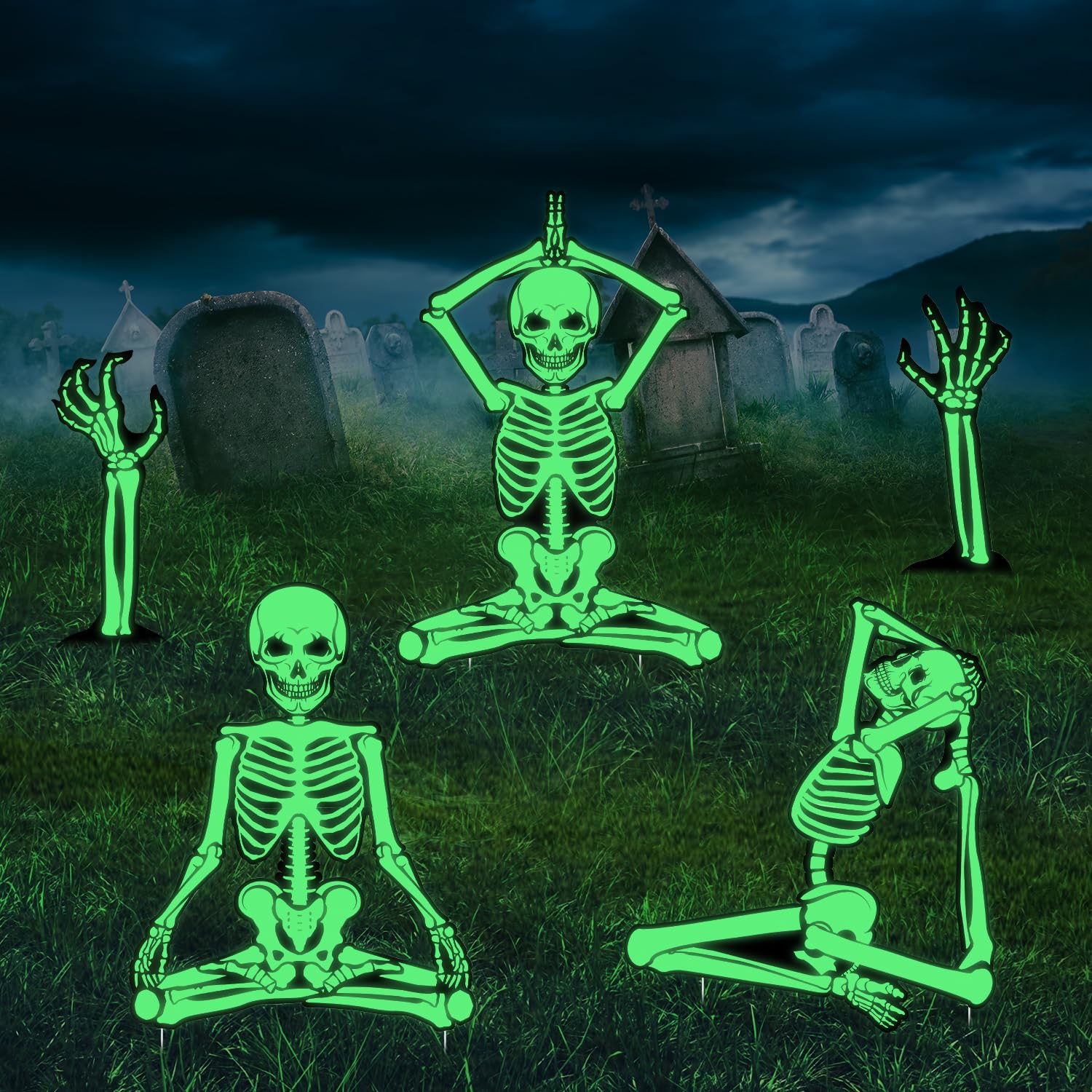 Amazon.com : Halloween Fluorescent Decorations, 8pcs Glow in the Dark ...
