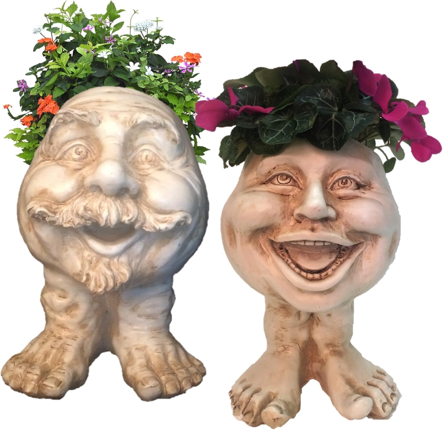 Amazon.com : homestyles 12 in. Antique White Uncle Nate & Aunt Minnie ...
