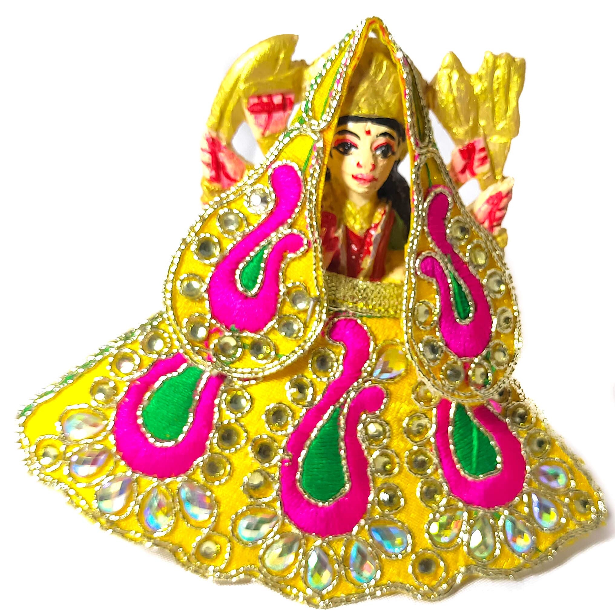 Heavy Stone Poshak Lehenga For Devi Mata For 4 Inch | Desertcart INDIA