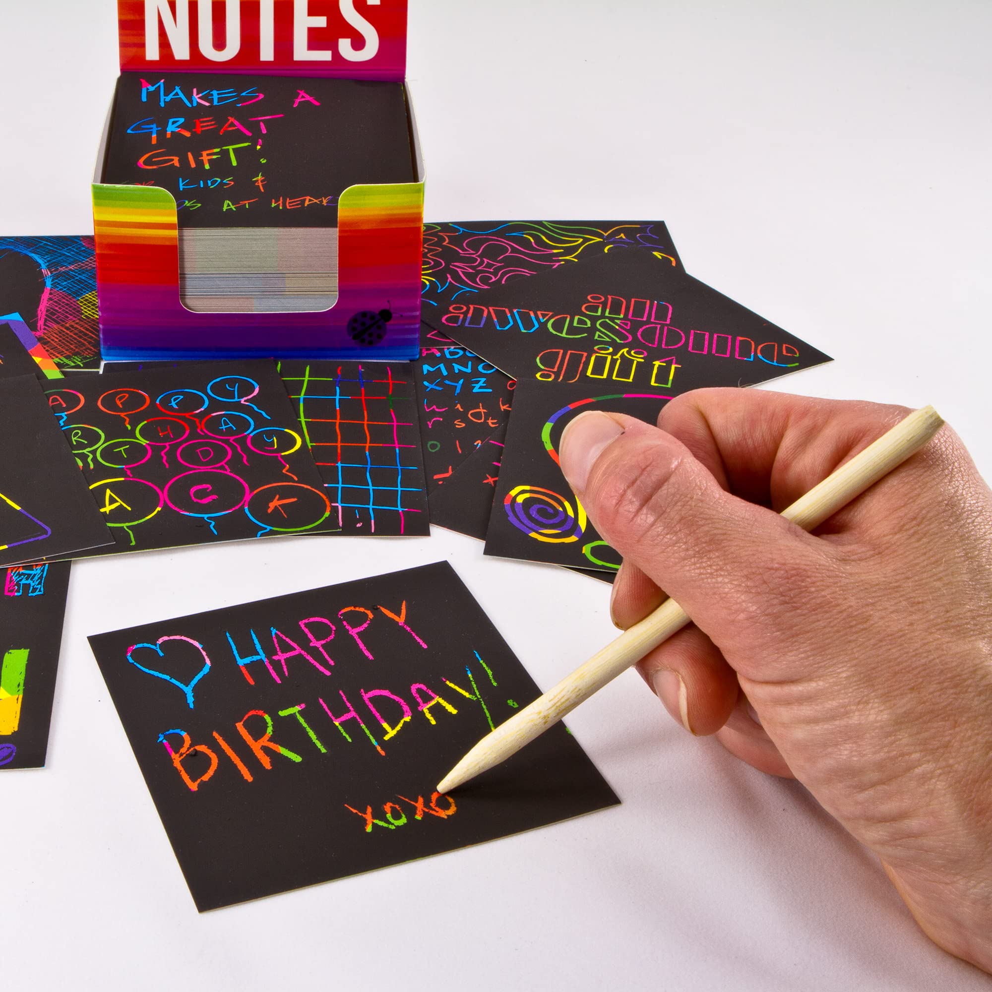 Purple Ladybug Rainbow Scratch Off Art Mini Notes Set:...B07218YVCZ ...