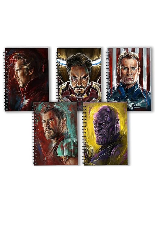 Blue Nexus Diaries Notebook Marvel Superheroes Iron Man Captain America ...