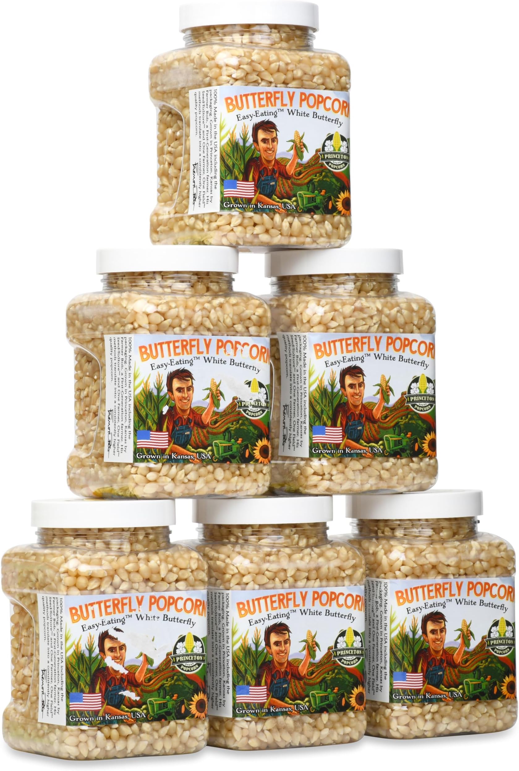 Amazon.com: Princeton Popcorn White Butterfly Hulless Popcorn Kernels ...