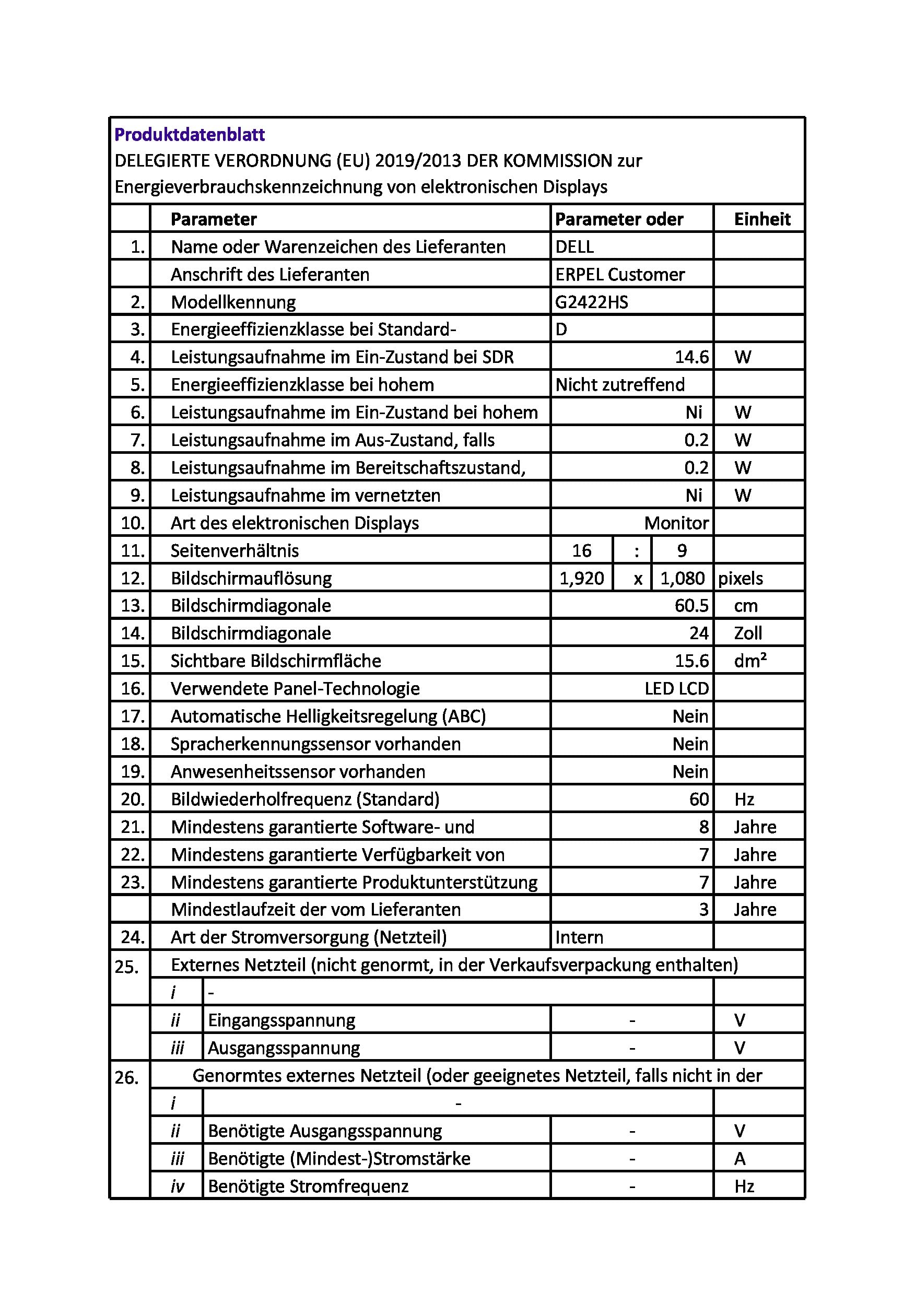 Dell G2422HS 24 Inch Full HD Monitor Gaming, 165Hz, Fast IPS, 1ms, AMD ...