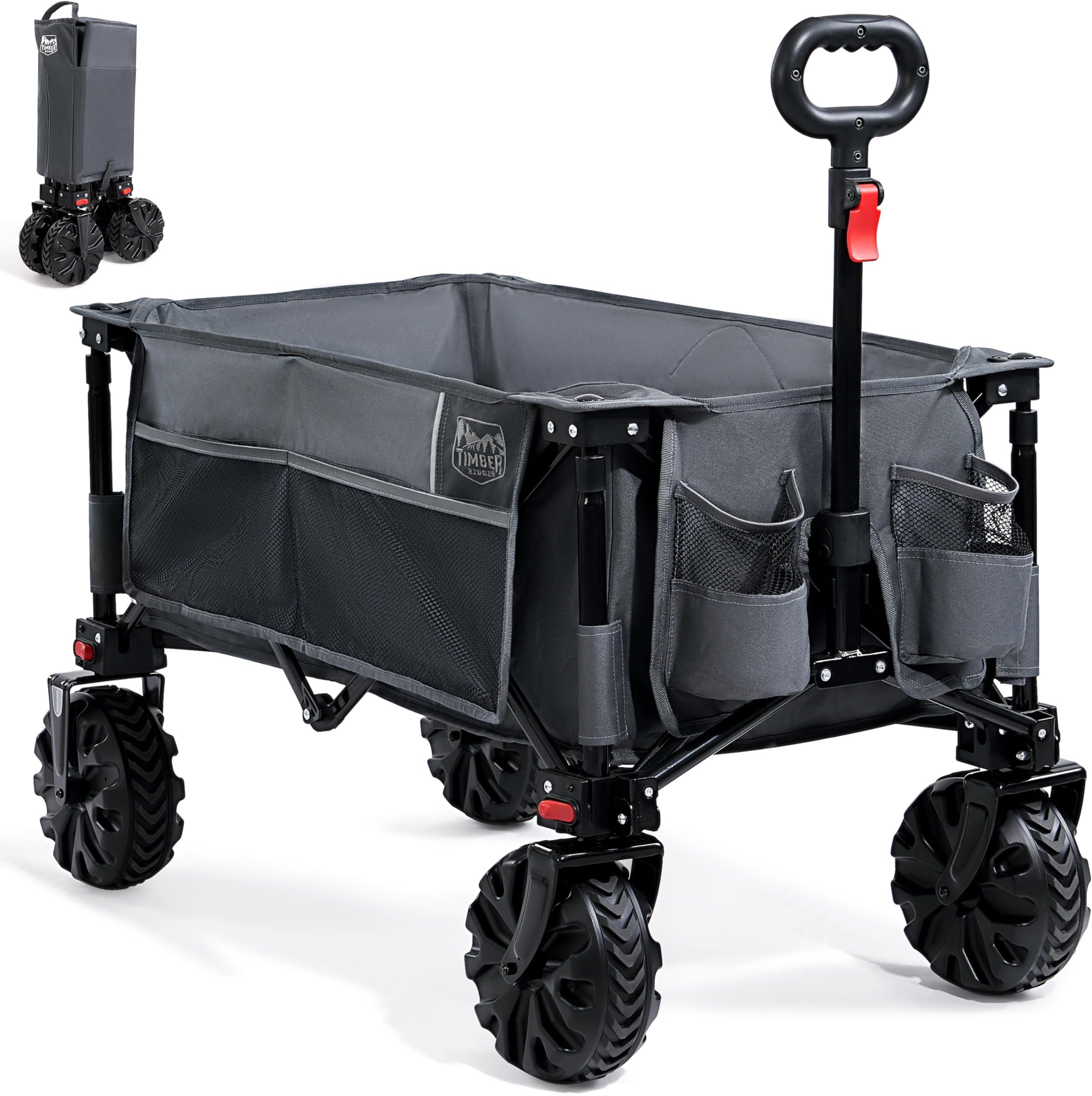 TIMBER RIDGE Festival Trolley Detachable Wide Wheels 100kg Capacity ...