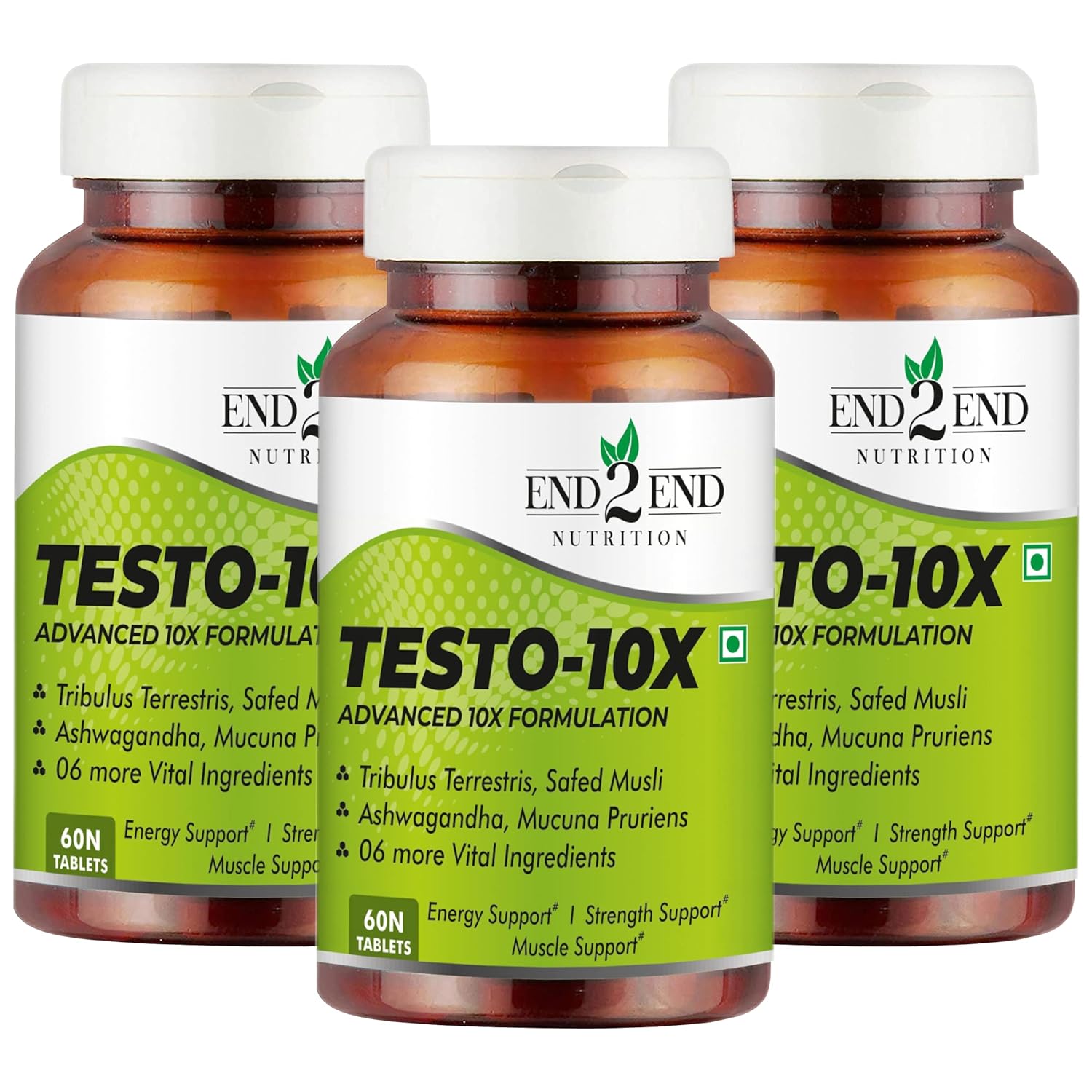 End2End Nutrition Testo-10X Natural Supplement For Men with Tribulus ...