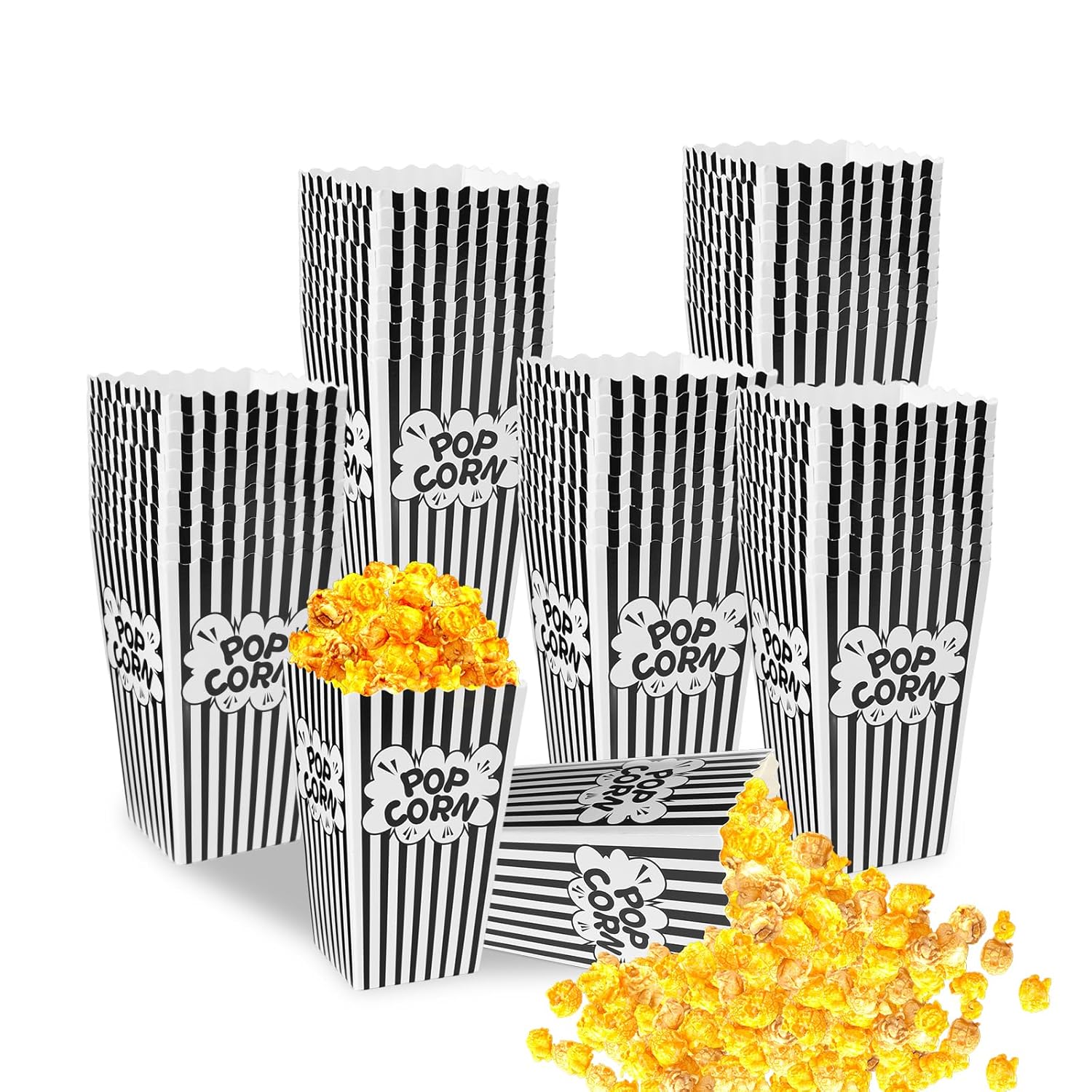 Amazon.com: DECYOOL Mini Paper Popcorn Bags, Small Popcorn Bags Black ...