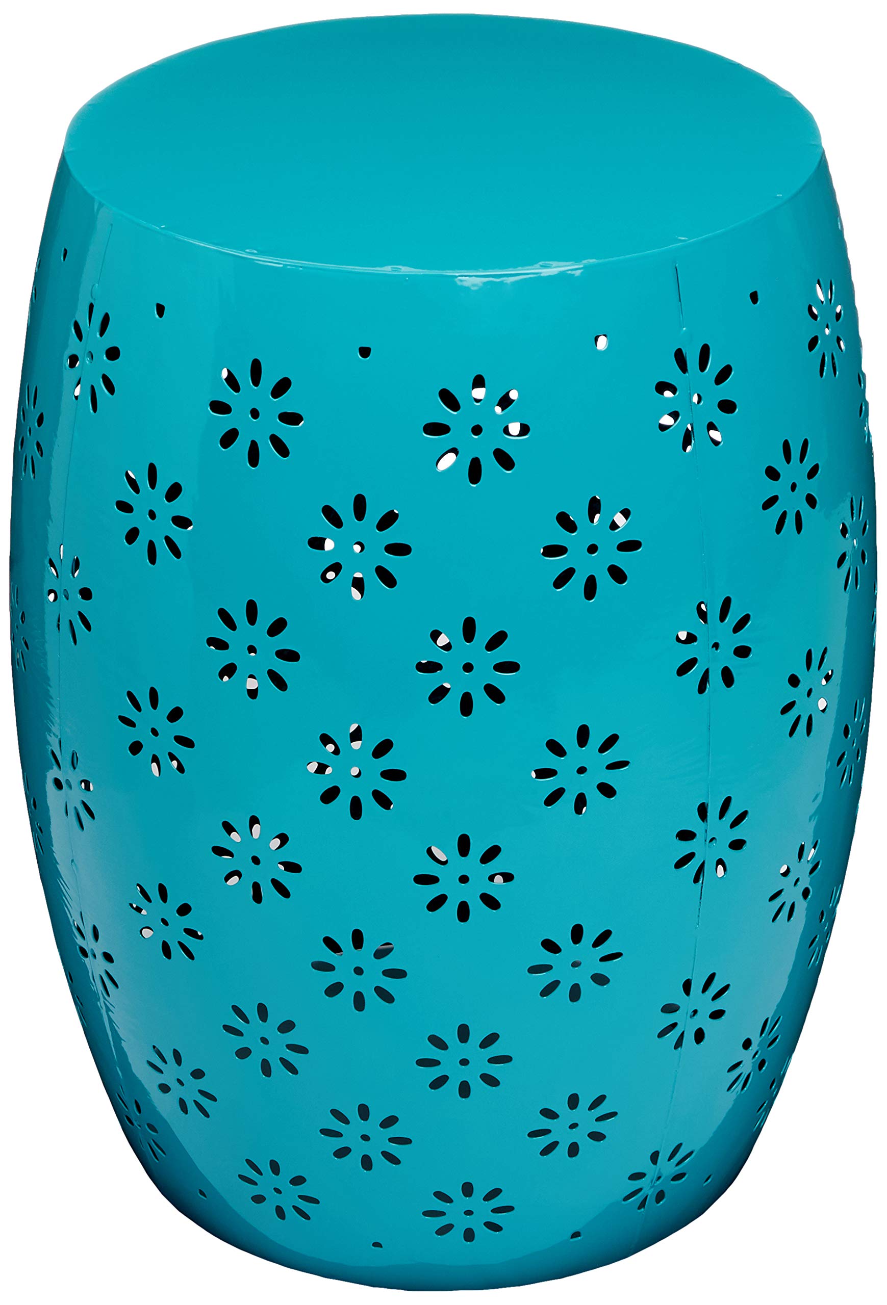 Home Soleil Outdoor 15" Iron Side Table, Teal