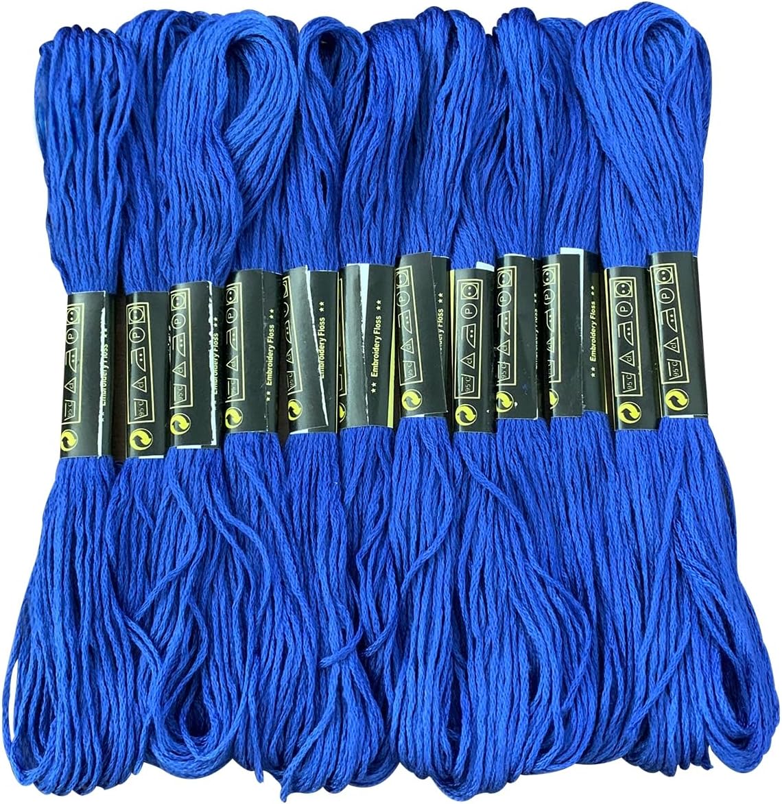 Amazon.com: 12 Skeins Embroidery Floss Blue Color, Friendship Bracelet ...