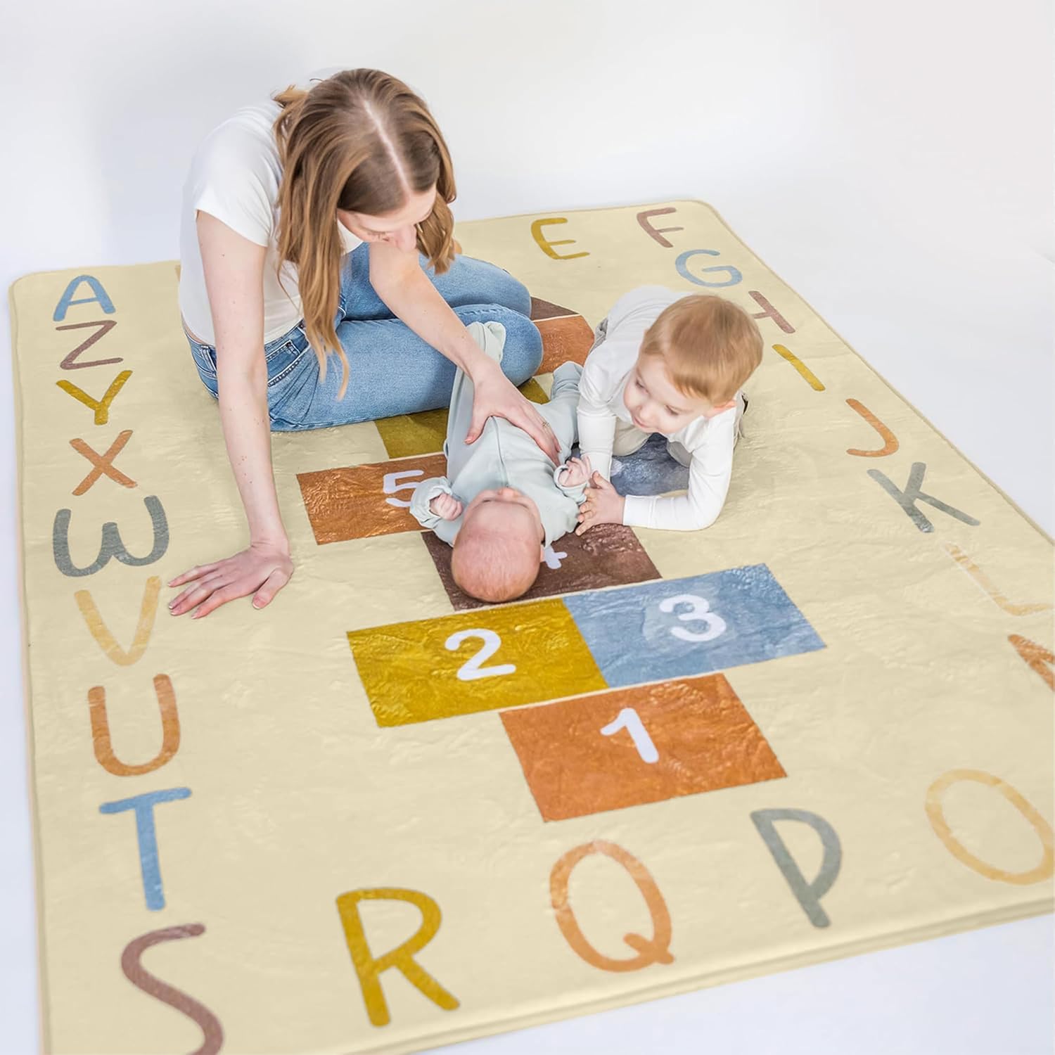 Amazon.com: Kids Playroom & Classroom Rug | 4'7'' x 6'6'' Hopscotch ...