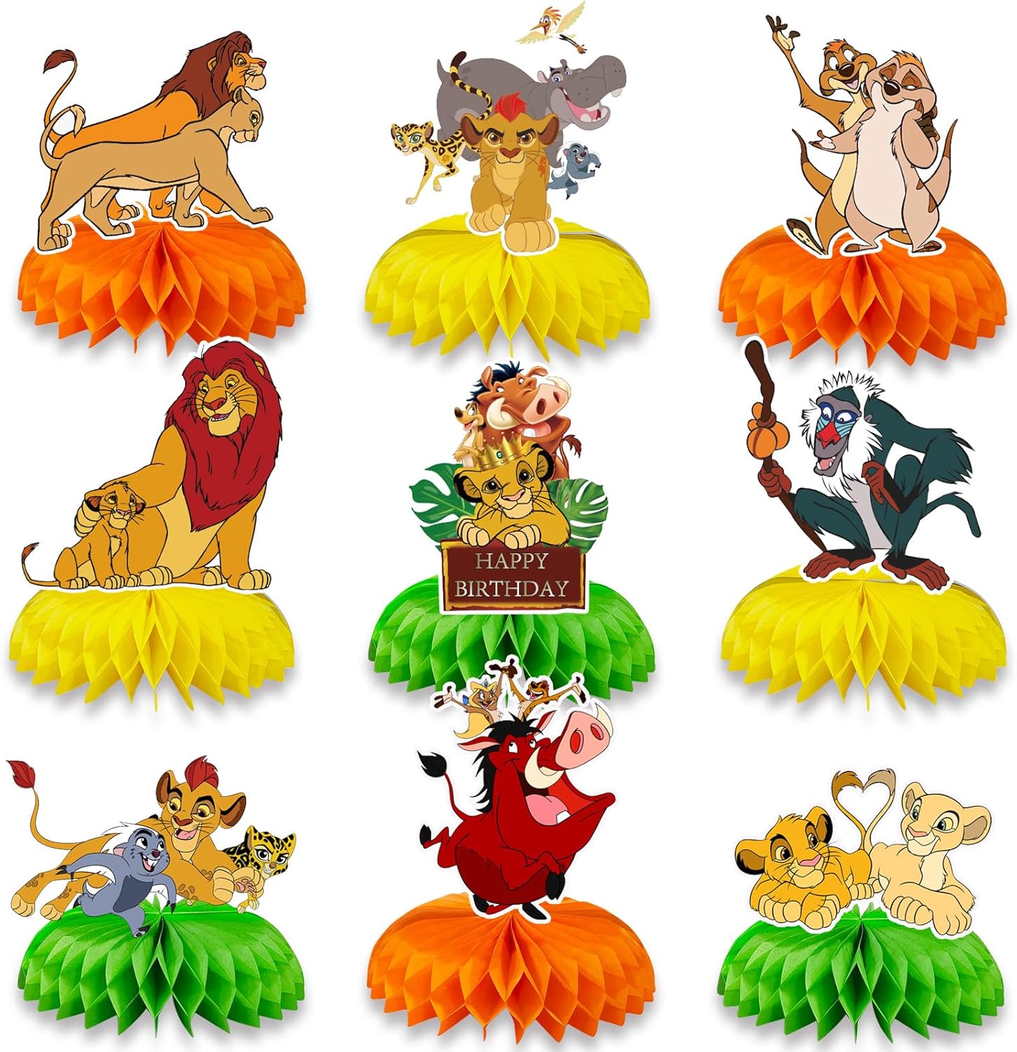 Amazon.com: 9PCS Lion Birthday Party Decorations Animal Birthday Party ...