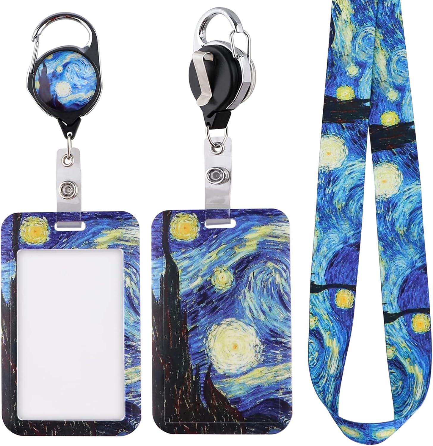 Amazon.com: Juanooo Cute ID Badge Holder with Lanyard & Retractable ...