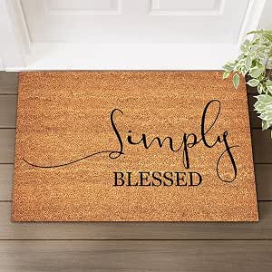 Amazon.com: Coir Door Mat Easy to Clean Simply Blessed Indoor Outdoor ...