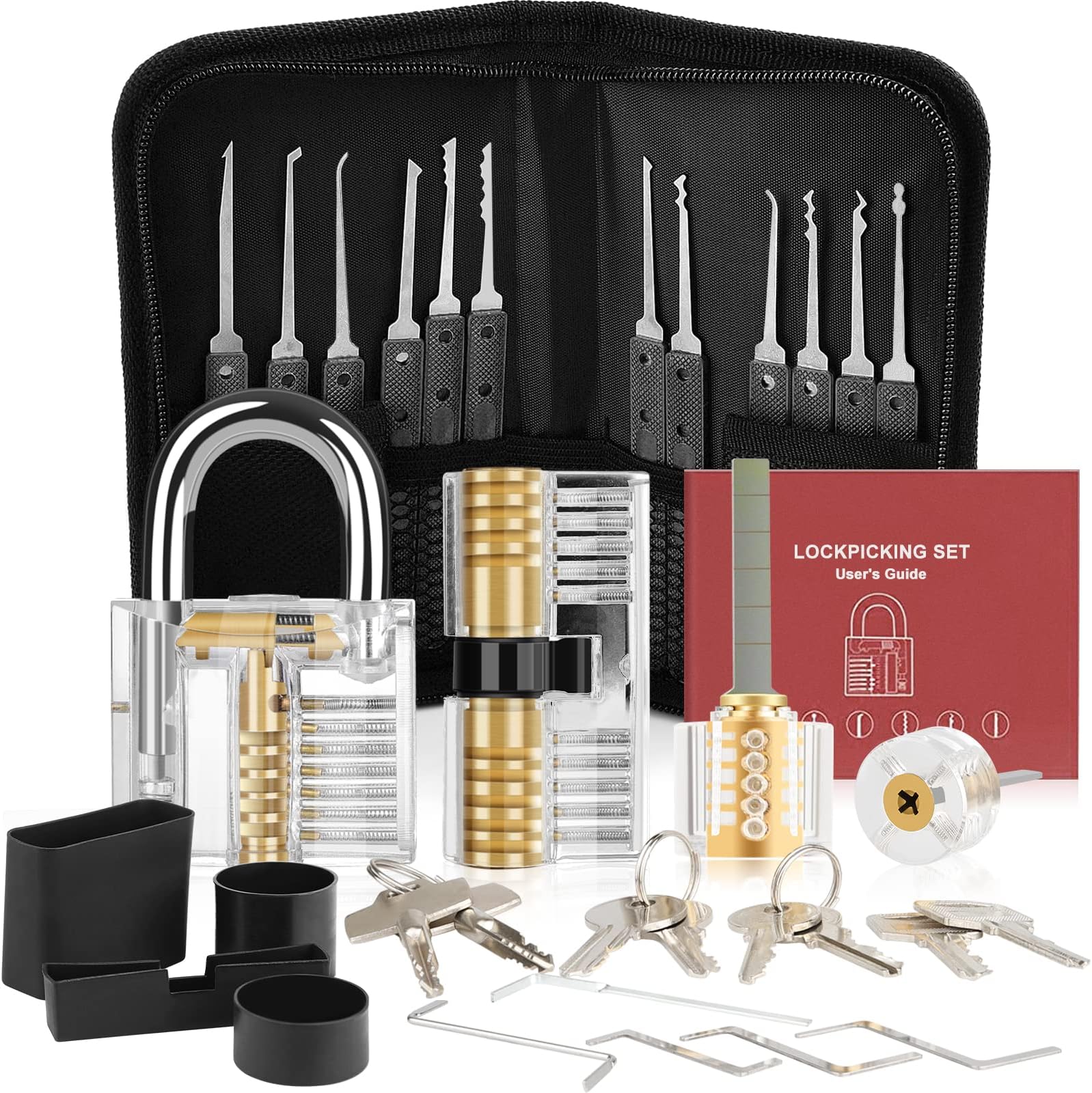 Lock Pick Set, [26 Pieces] Diyife Premium Practice Lock Picking Tools ...