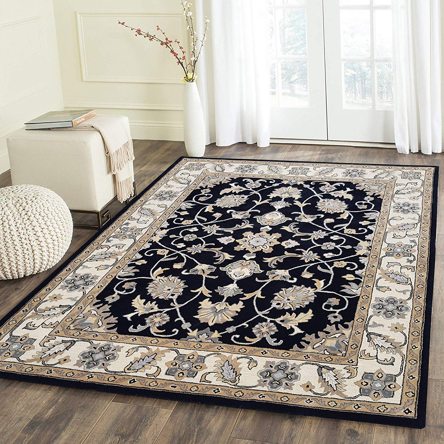 Buy Aksha Handmade Pure Wool tradistional Carpet for Living Room, Bedroom, Hall and centertable ...