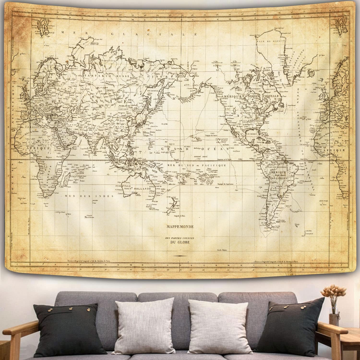 Amazon.com - Viajar World Map Tapestry, World Map Geographical ...