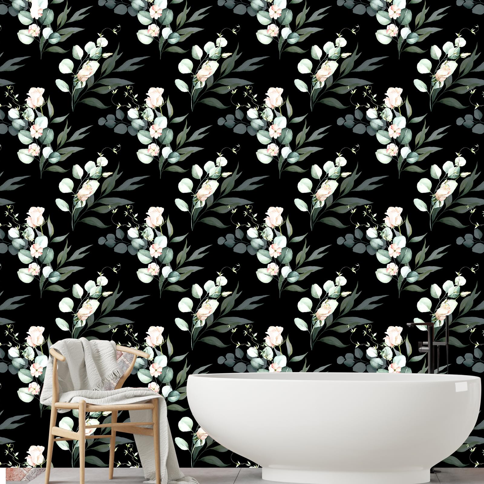 weiseni Boho Peel and Stick Wallpaper 17.7"x236.2" Floral Contact Paper ...