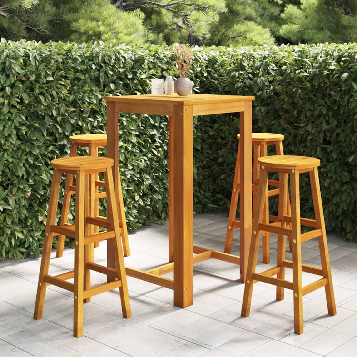Amazon.de: Tidyard 5-tlg. Gartenbar Set Bar-Set Bartisch Set Theke Bar ...