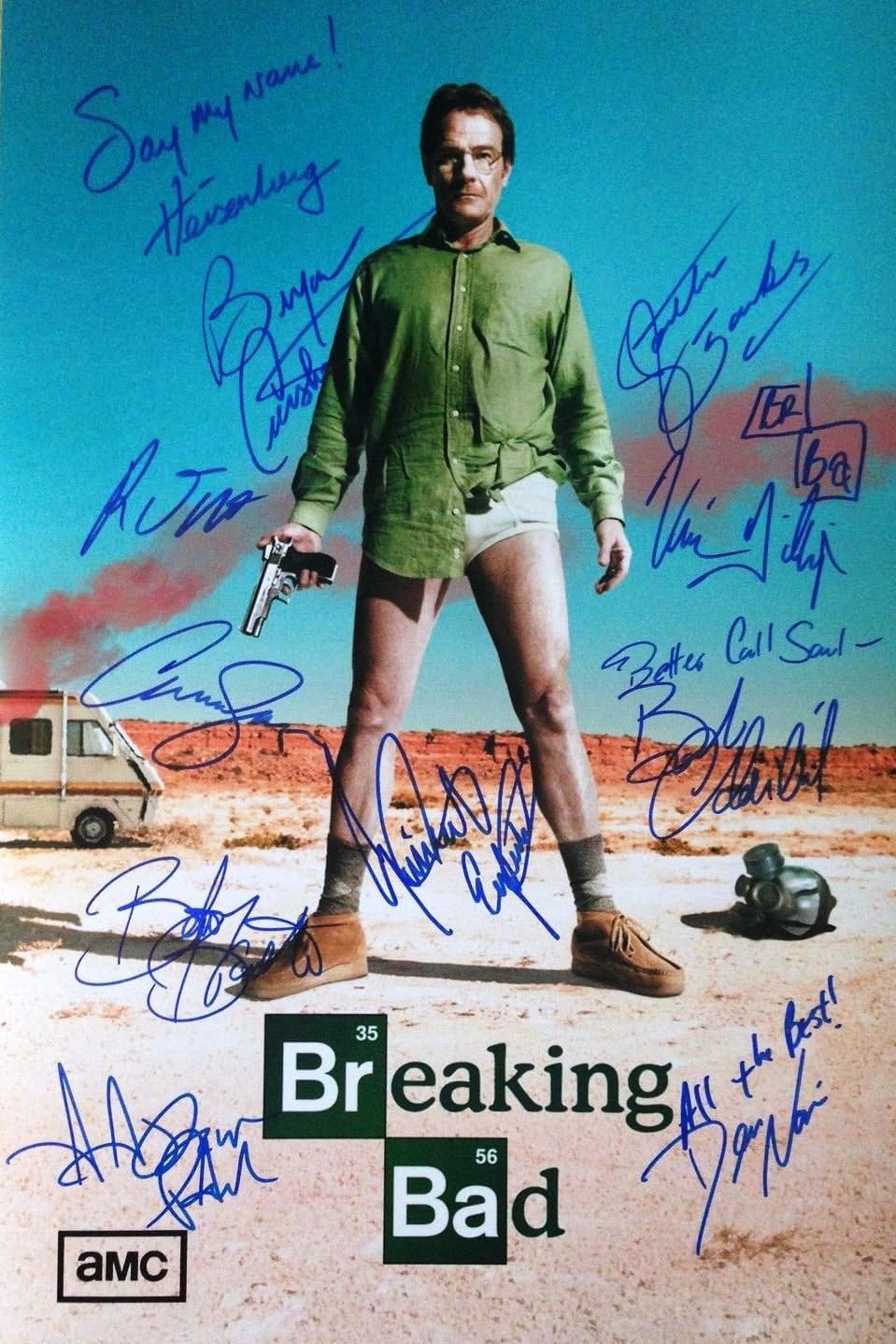 Amazon.com: Breaking Bad cast 12x18 reprint signed poster by 10 RP ...