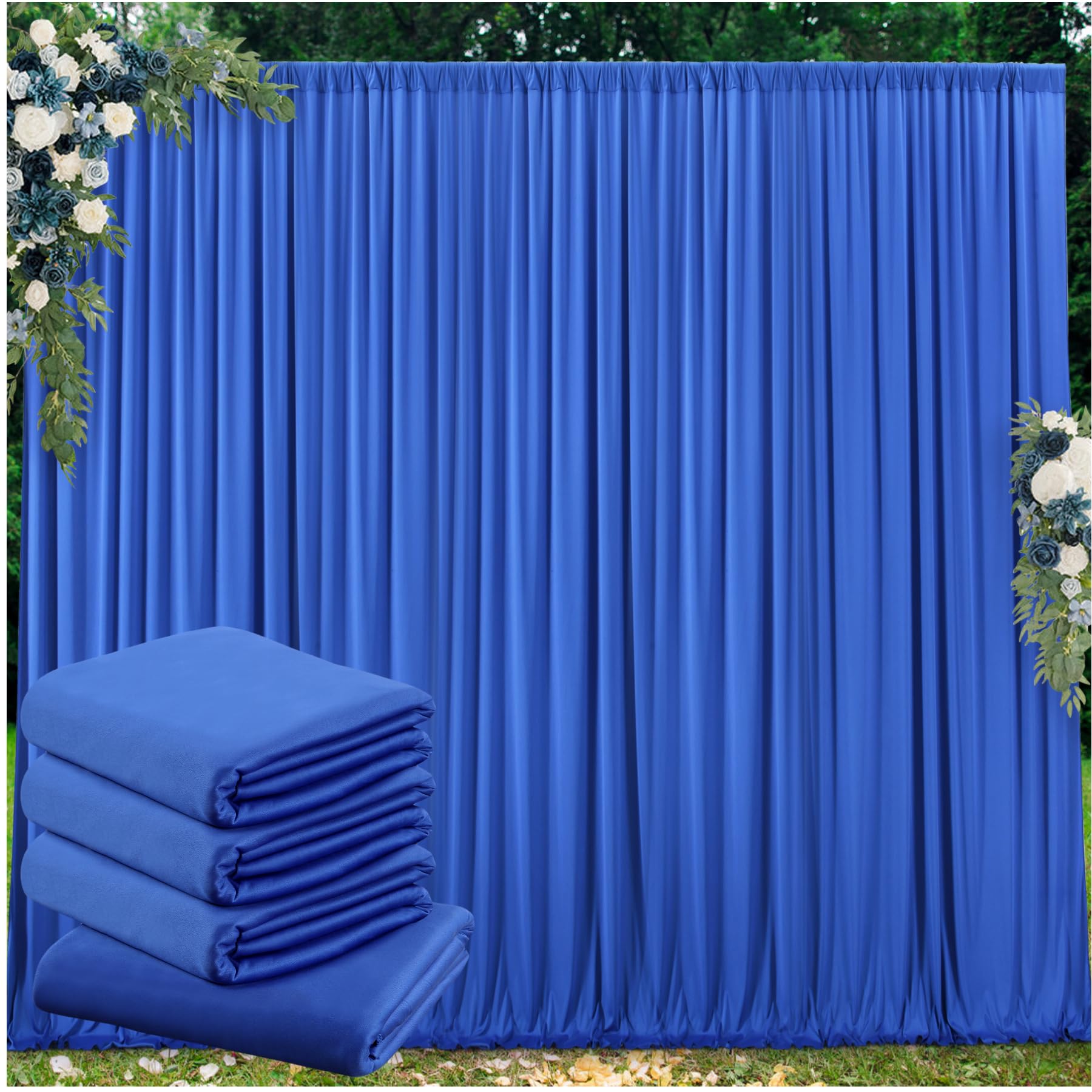 Amazon.com: 20ft x 10ft Wrinkle Free Royal Blue Backdrop Curtain for ...
