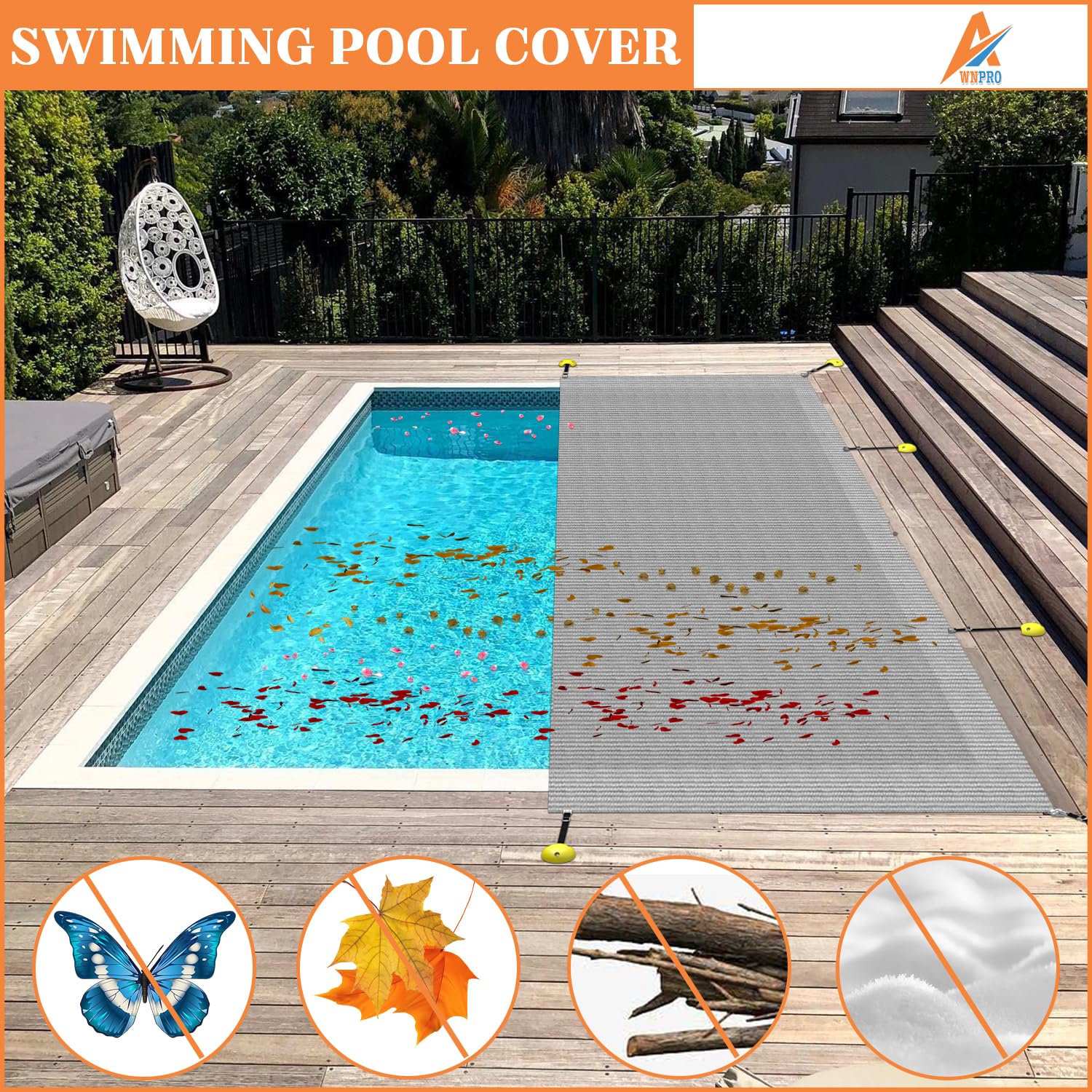 Foldable Swimming Pool Kids Family Rectangular Above Ground Pool