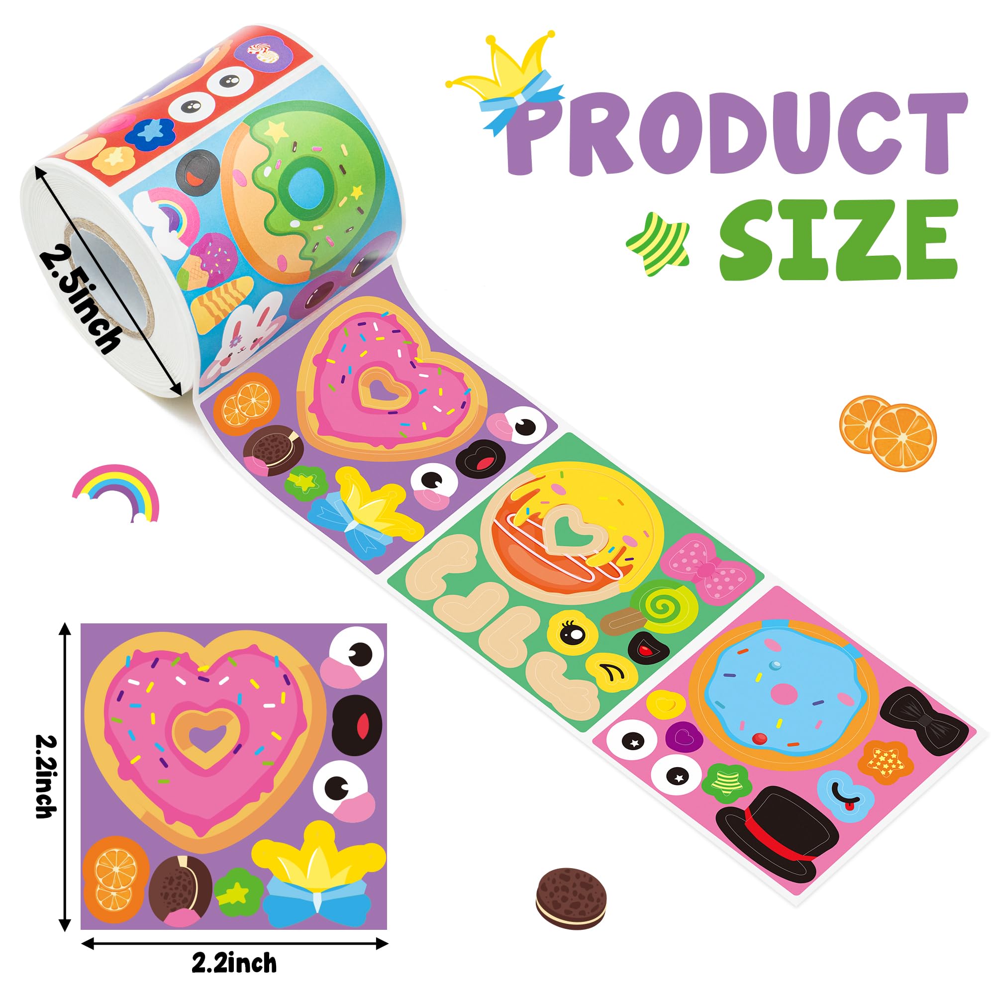 Snapklik.com : Donut DIY Sticker Roll - 300pcs Make Your Own Donut ...