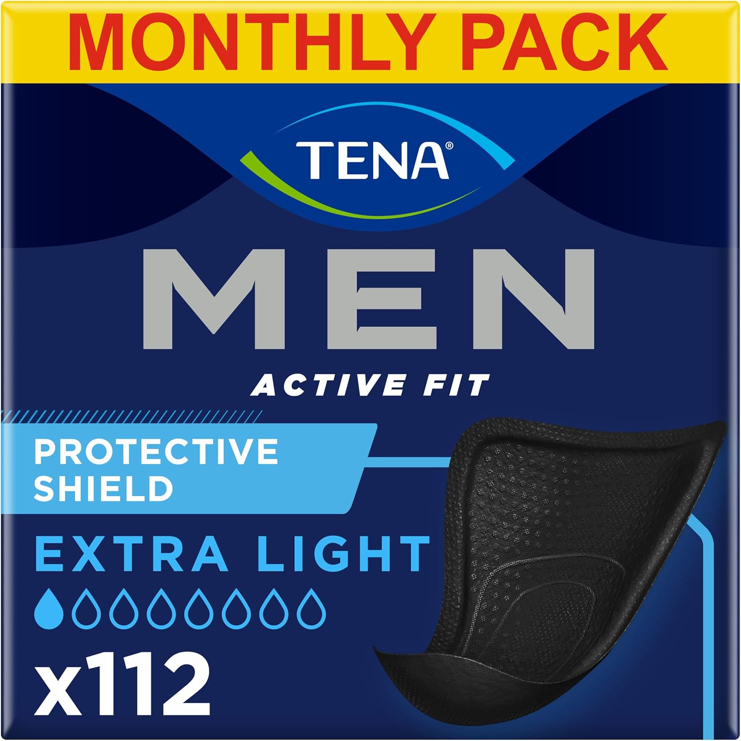 TENA Men Protective Shield, 112 Extra Thin Incontinence Liners, 14 x 8 ...