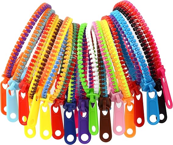 Amazon.com: 150-Pack Zipper Bracelets Set,Friendship Fidget Bracelets 7 ...