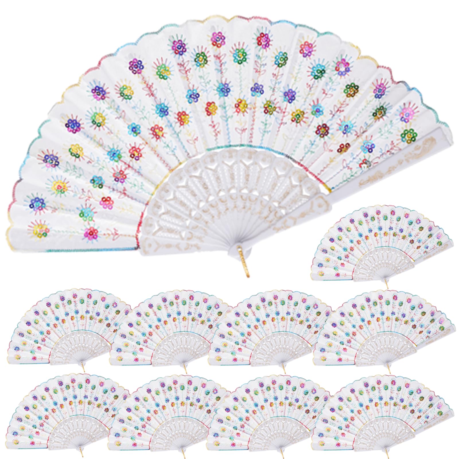 Amazon.com: QIRMIZI 30 PACK Fabric Folding Handheld Fans, Perfect for ...