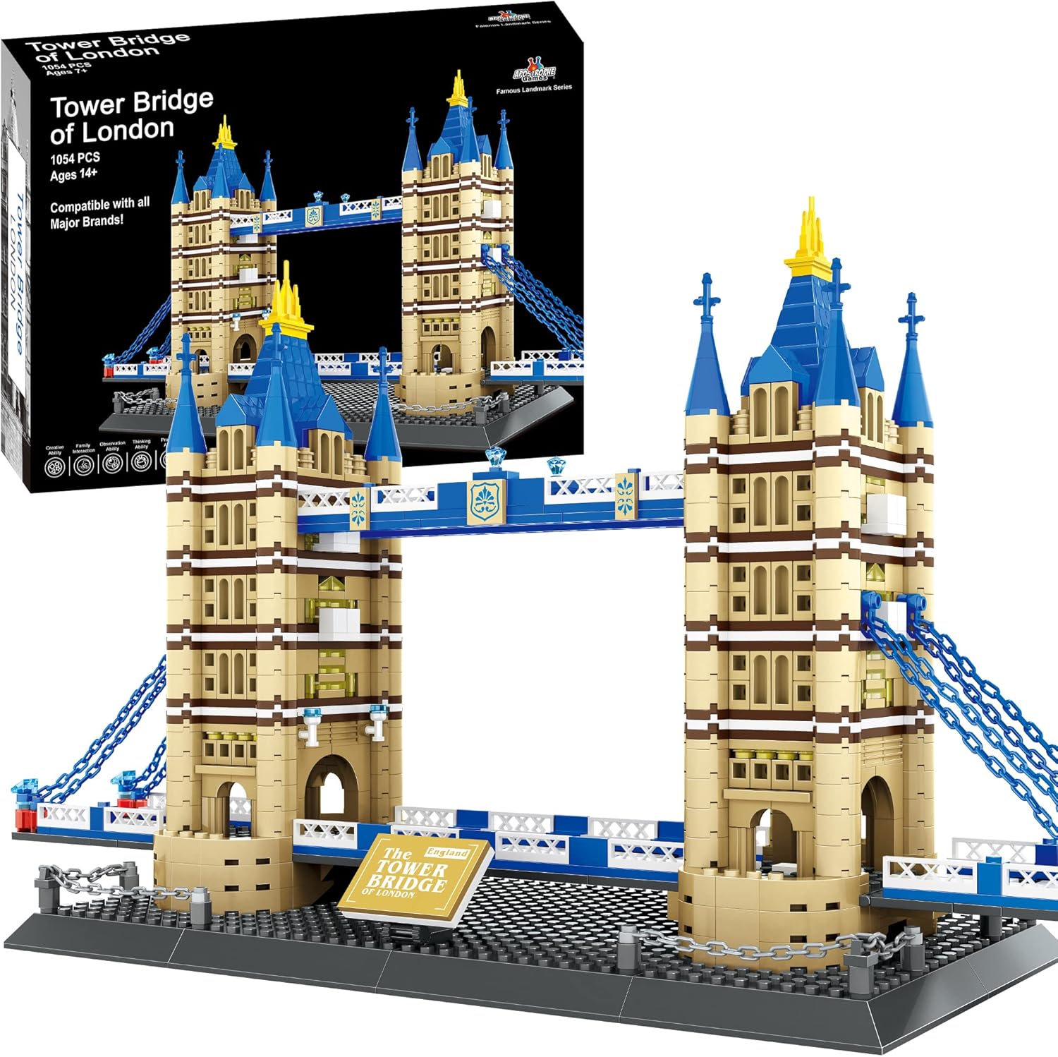 Tower Bridge Building Block Set 1,054 Pieces London Tower Bridge Model ...