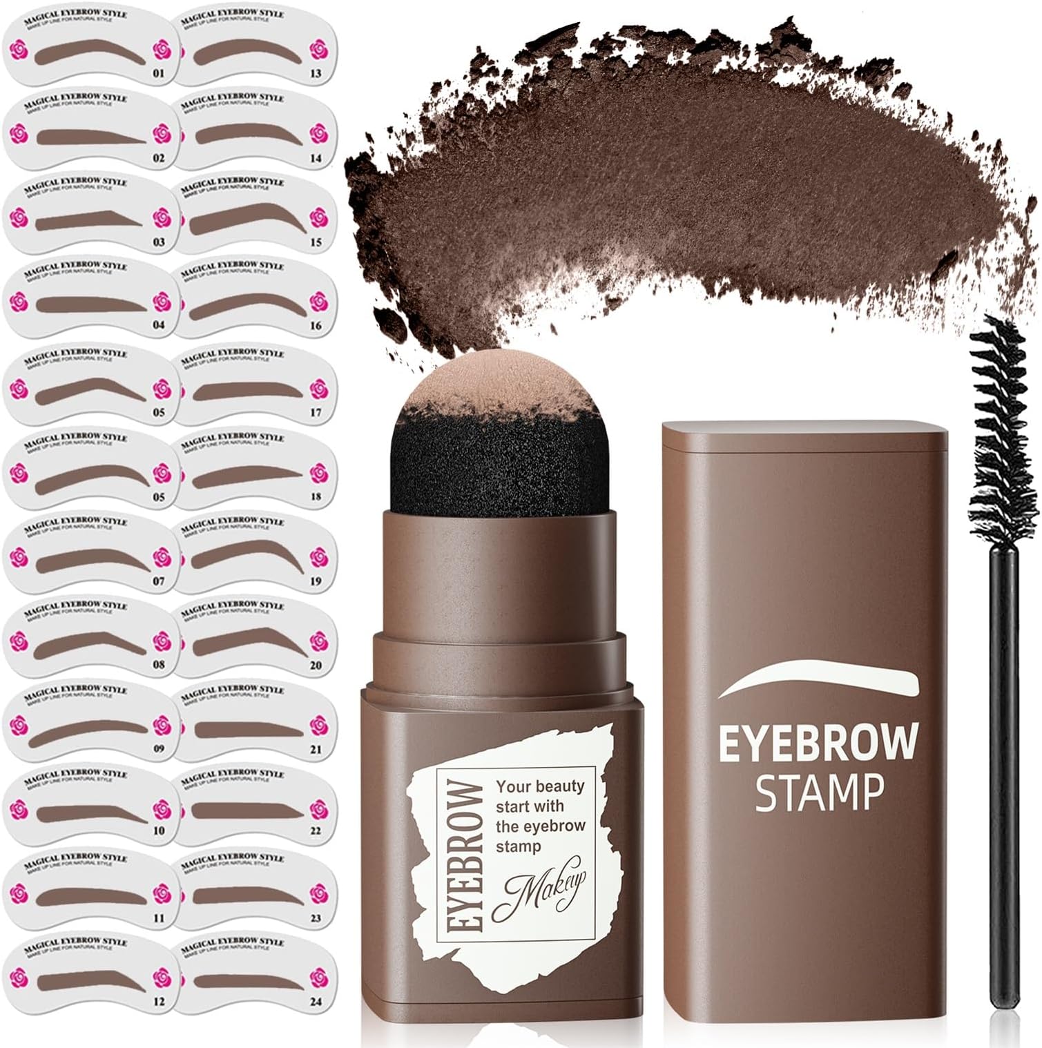 Amazon.com : Eyebrow Stamp Stencil Kit - Eye Brow Stencil Kits with ...