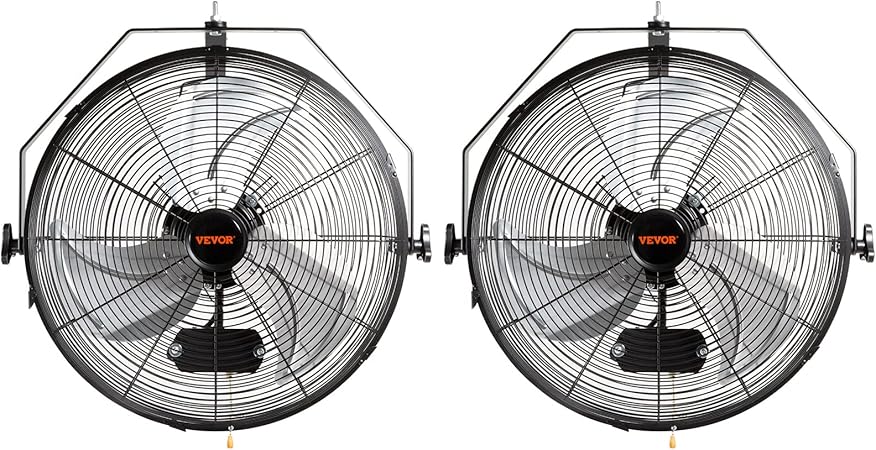 Amazon.com: VEVOR 18 Inch Wall Mount Fan, 3-Speed IP44 Waterproof ...