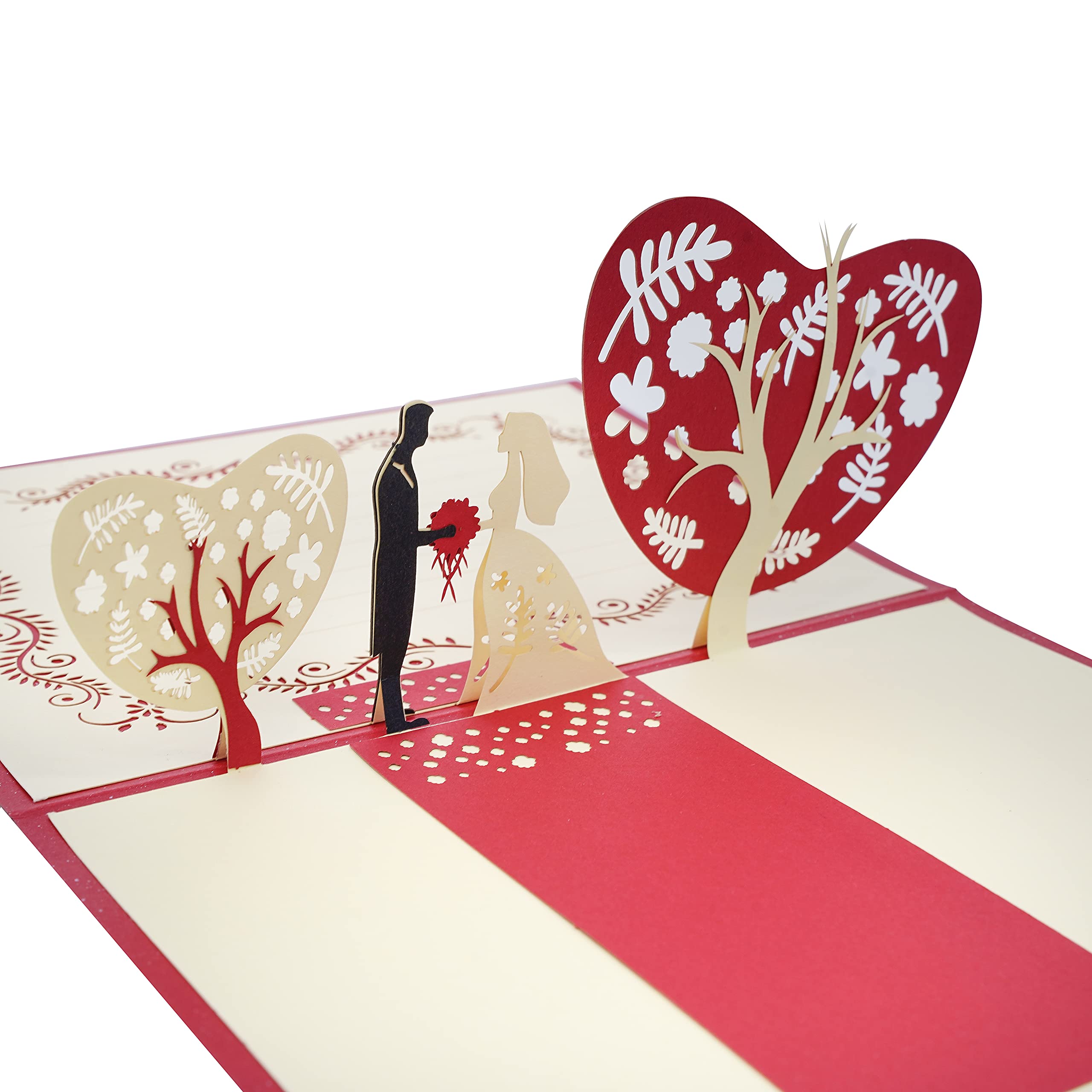 Amazon.com : createreedo Wedding Pop Up Card, Handmade 3D Greeting ...