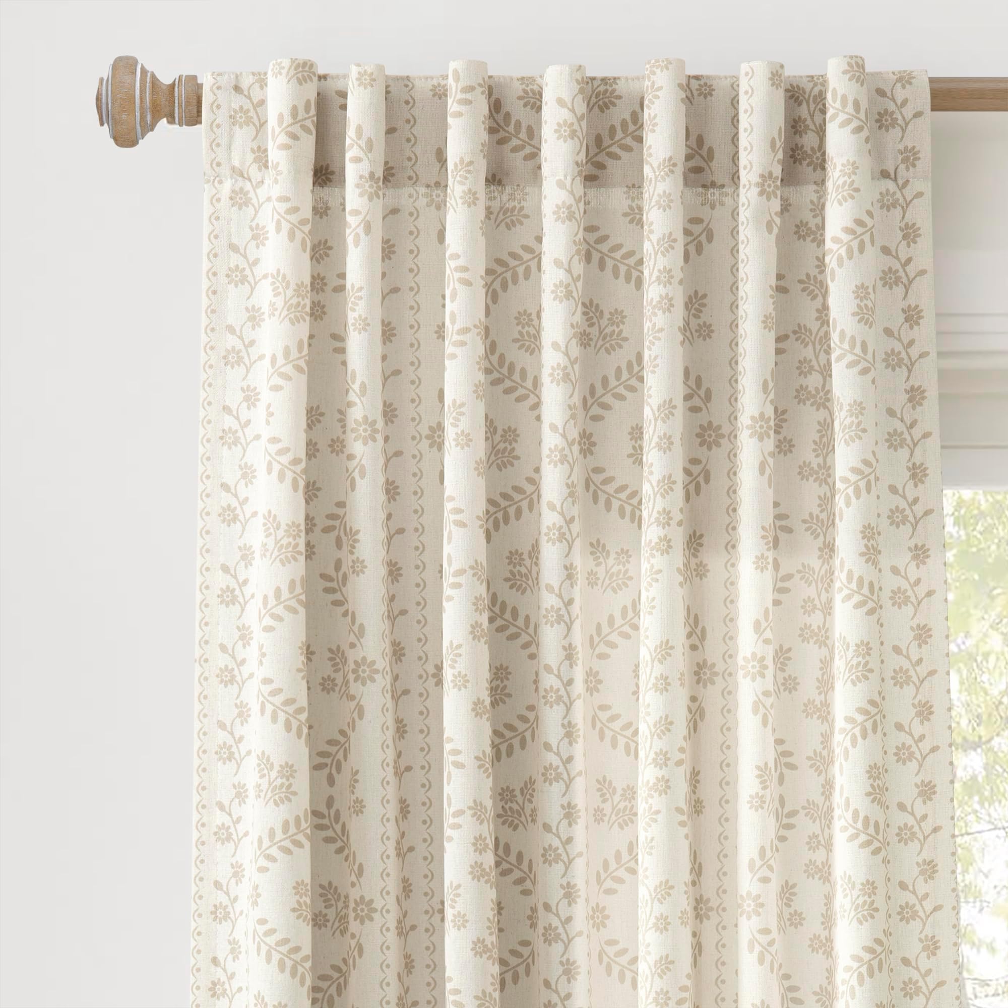 Amazon.com: Lush Decor Doreen Delicate Floral Window Curtain Panel Pair ...