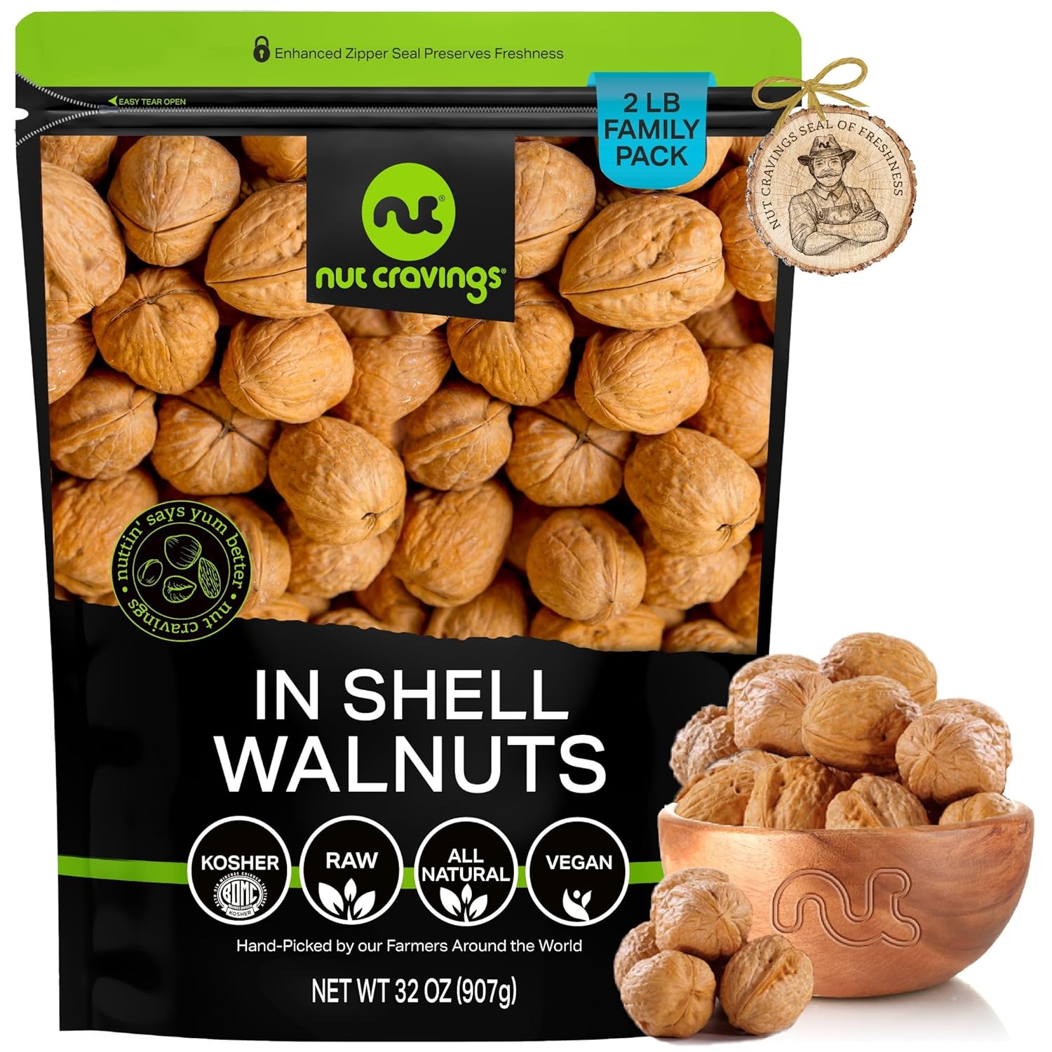 Amazon.com : NUT CRAVINGS - Raw Walnuts In Shell, Whole, (32oz - 2 LB ...