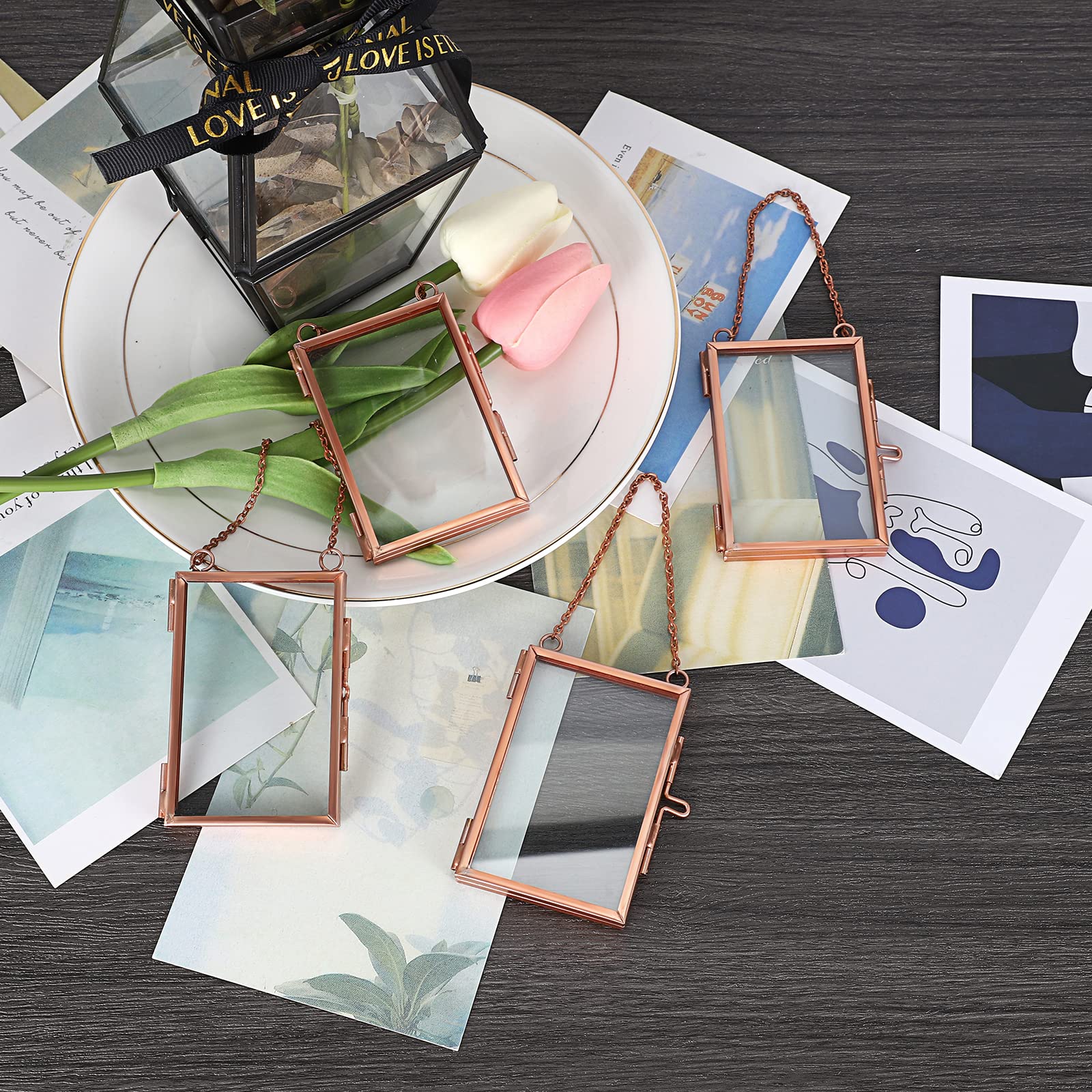 Snapklik.com : Set Of 4 Mini Wall Hanging Brass Frames For Pressed ...