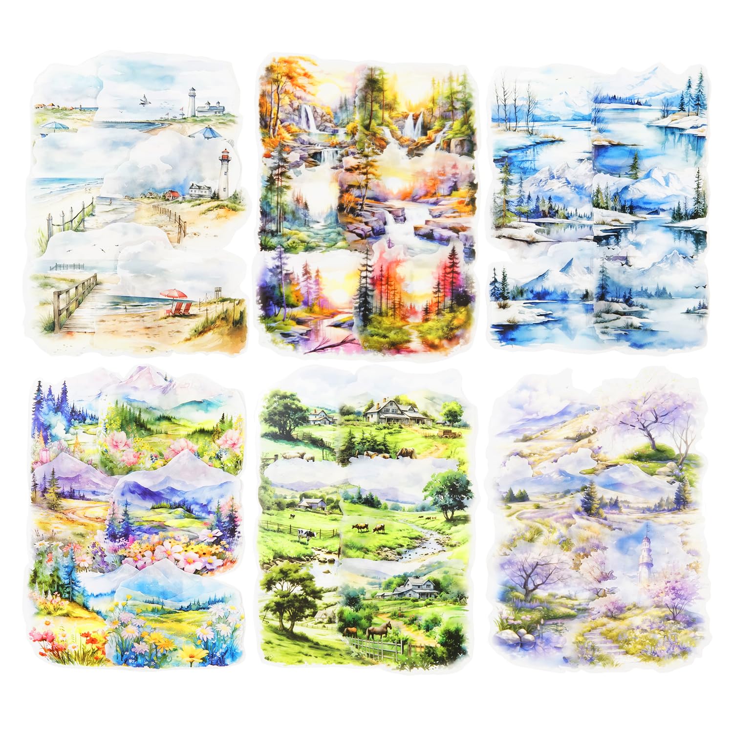 Amazon.com: AuriicLeaf Large Scenery PET Sticker Set, 60Pcs Nature and ...