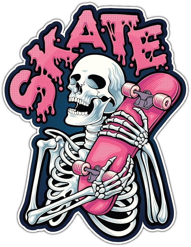 Amazon.com: Skate Skull Extreme Skateboarding Vinyl Decal - Edgy Car ...