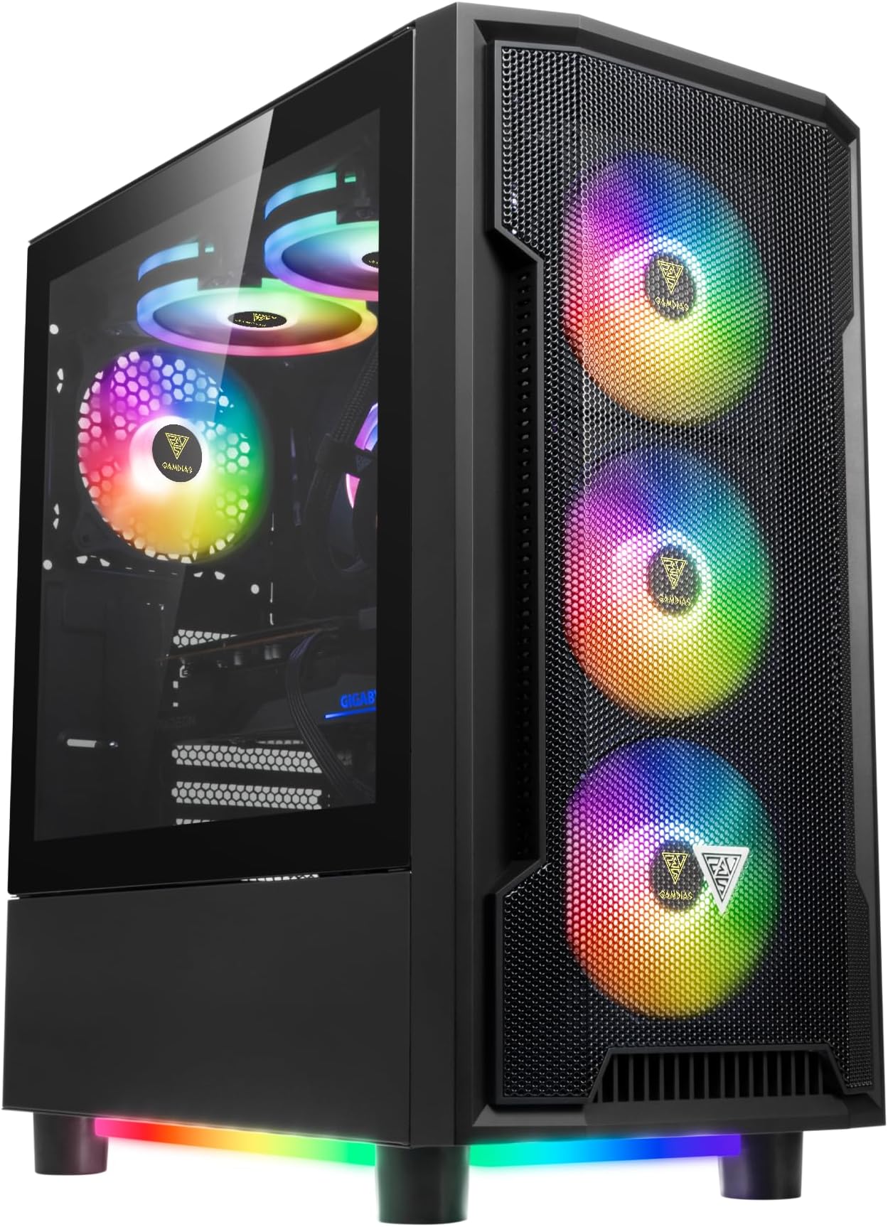Amazon.com: GAMDIAS ATX Mid Tower Gaming Computer PC Case with Side ...