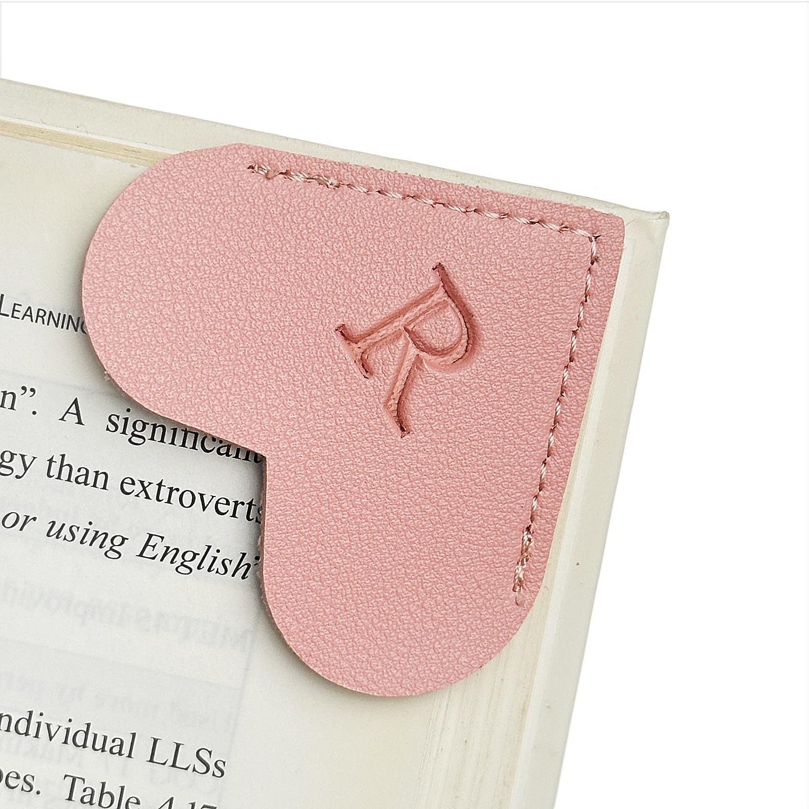 Amazon.com: MOTEERLLU Personalized Leather Heart Bookmark with Initial ...