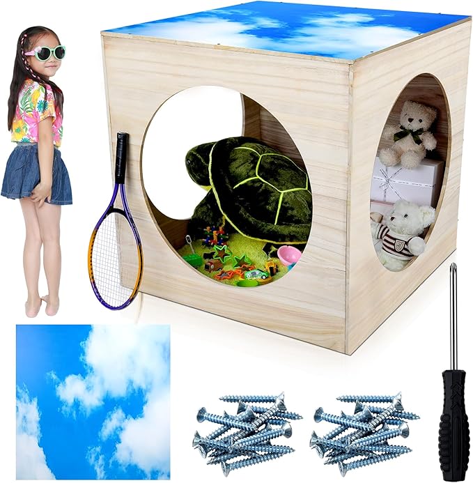 Amazon.com : Libima Cozy Cube 30 x 30 x 30 Inches Wood Reading Cube ...