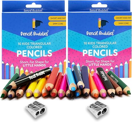 Pencil Buddies Kids Colored Pencils for 2-6 Year Olds - Short ...