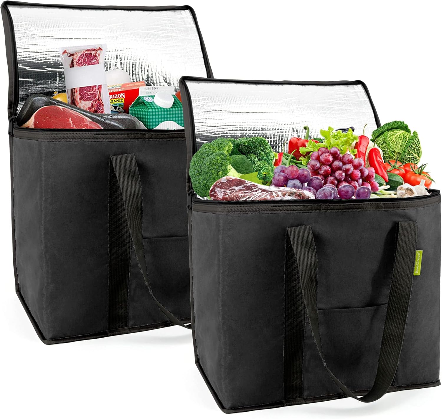 Amazon.com - BeeGreen 2 Packs Insulated Grocery Bags Collapsible ...