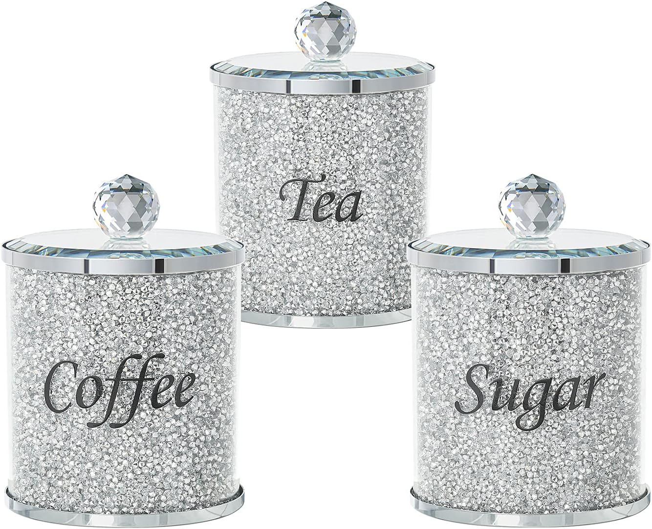 Amazon.com: LONGWIN Glass kitchen Canister Sets for Kitchen Counter ...