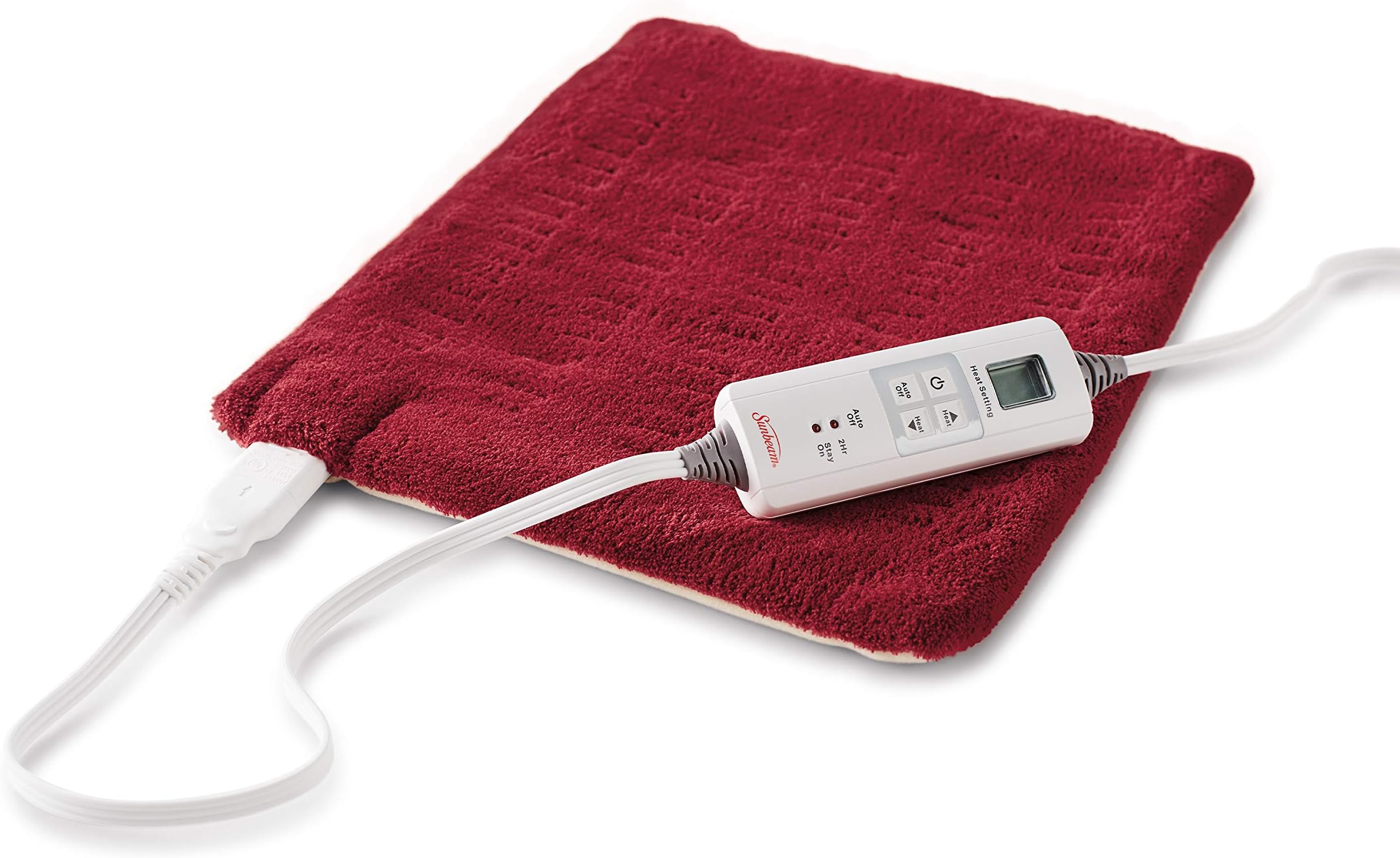Amazon.com: Sunbeam 002014-915-000 Xpressheat Heating Pad, Garnet Red ...
