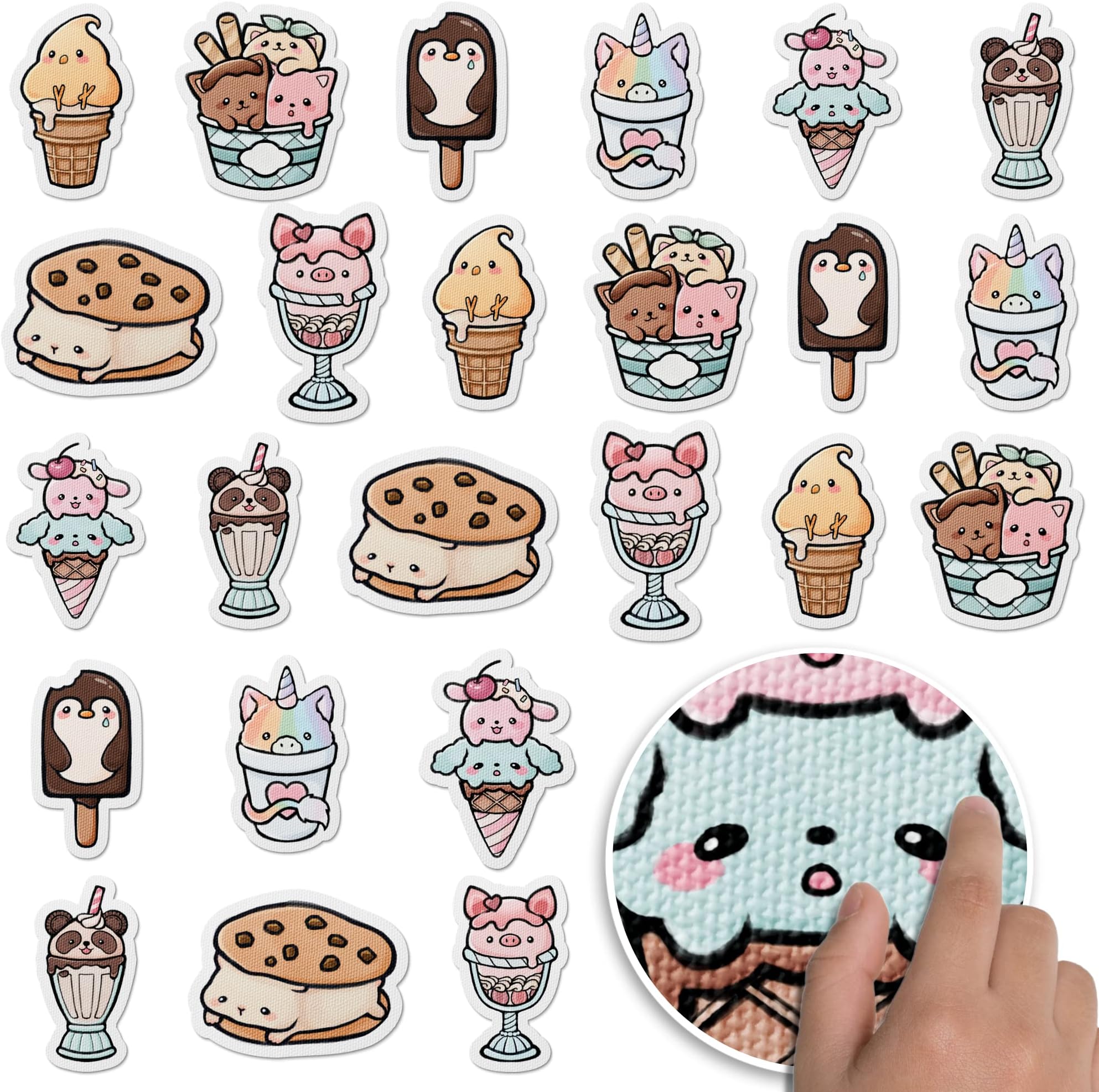 Amazon.com : Fidget Stickers Textured Icre Cream Animals Sensory Strips ...