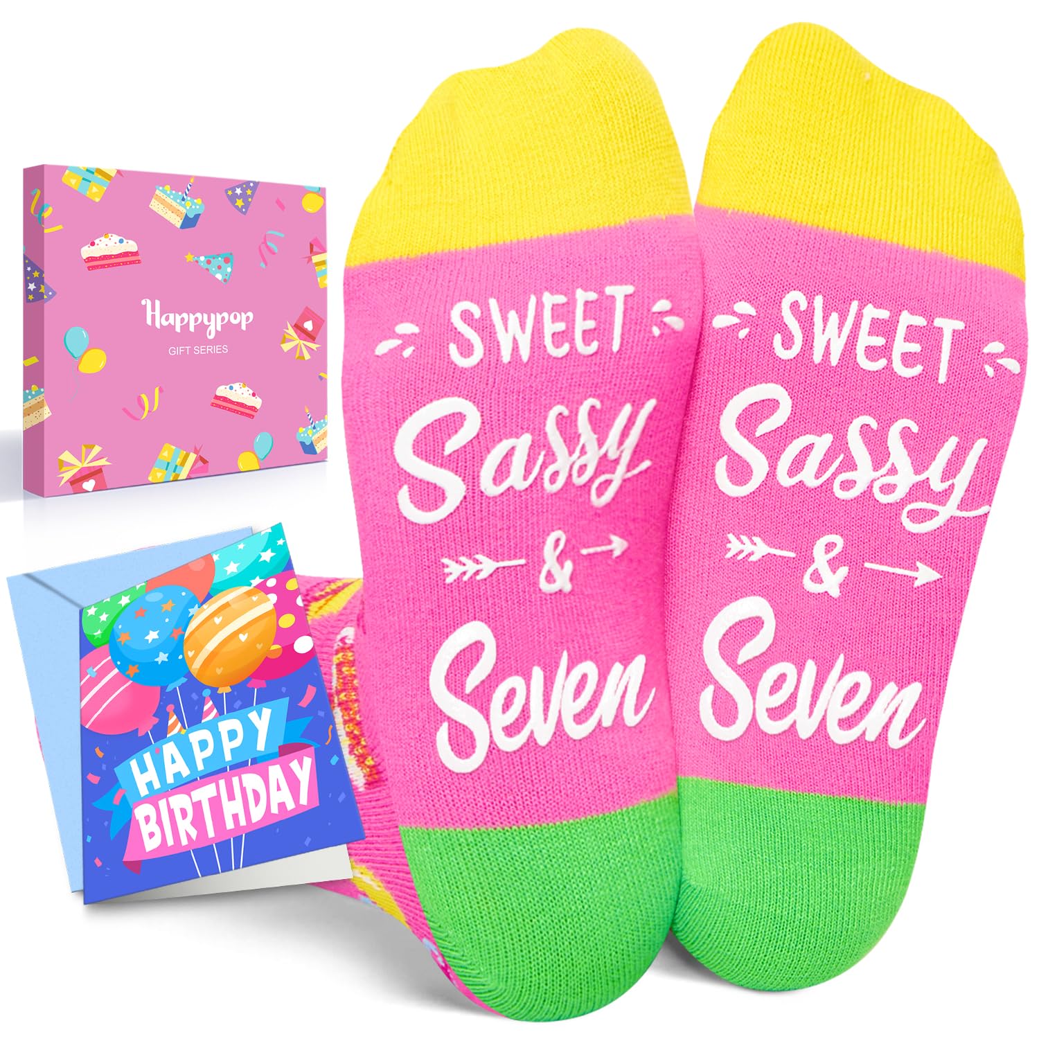 Amazon.com: HAPPYPOP 7th Birthday Gifts for Girls - Socks for Kids Age ...