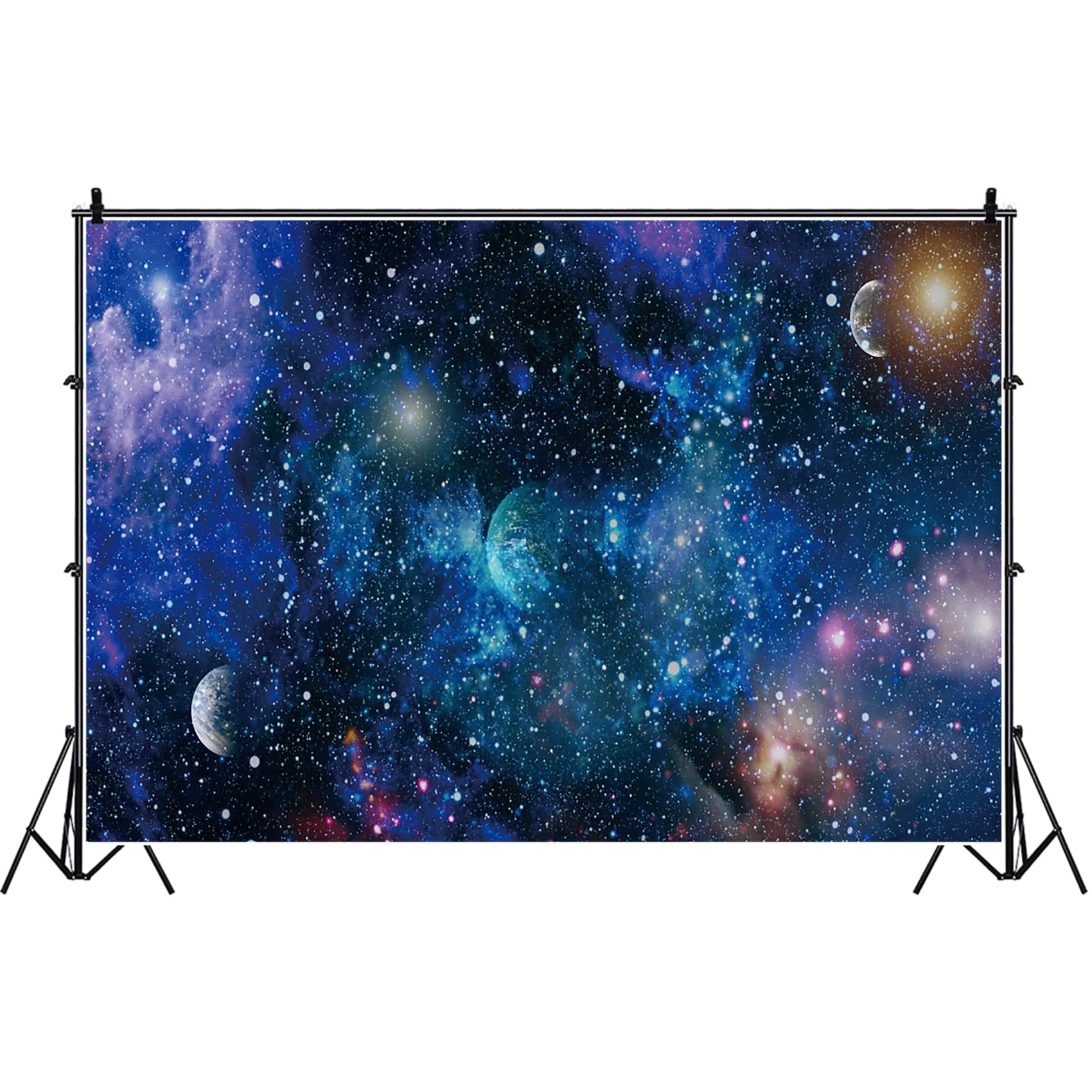 Bovlleetd 15x10ft Starry Sky Backdrops Deep Blue Night Outer Space ...