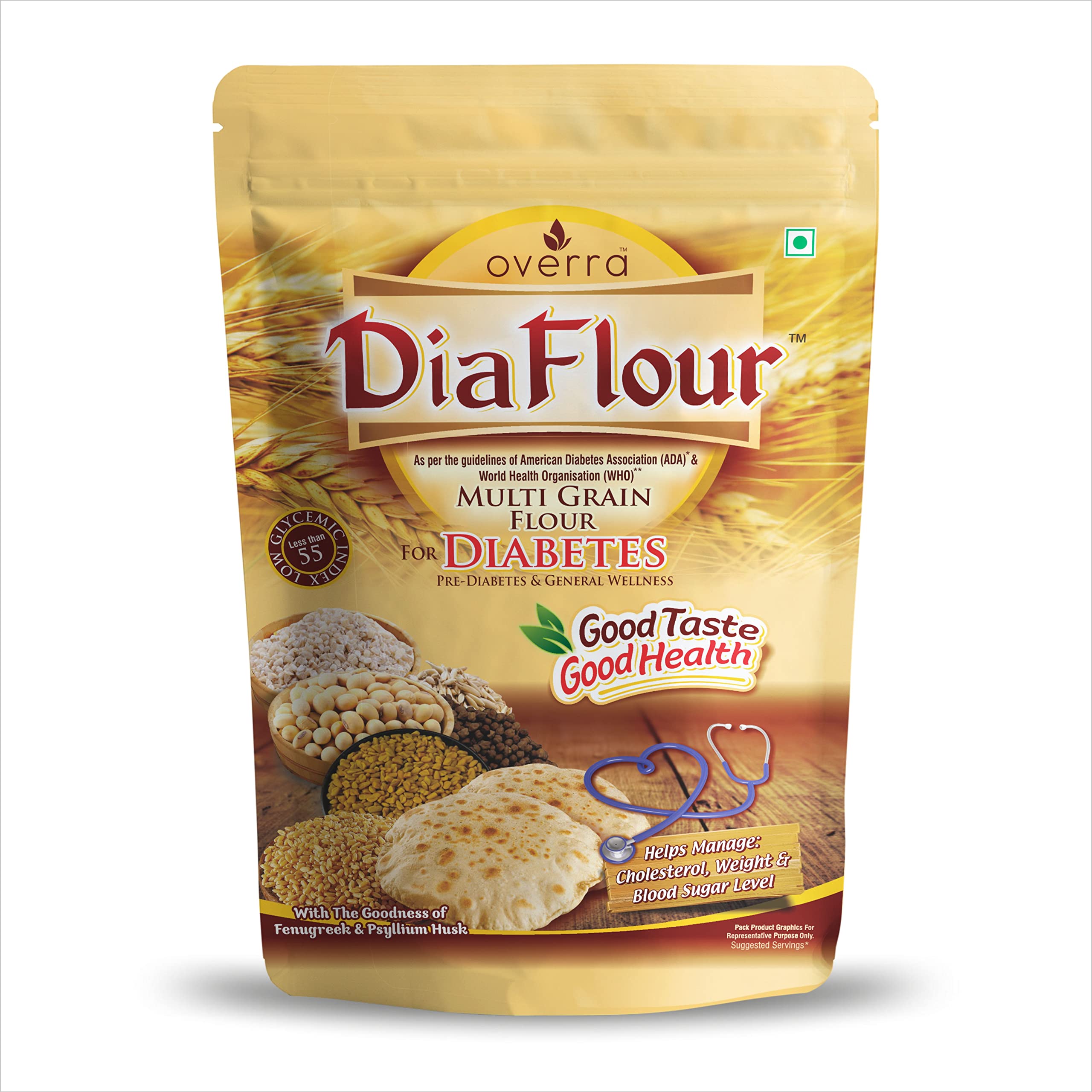 Overra Herbals Diaflour Diabetic Friendly Low Gi Multigrain Flour ...