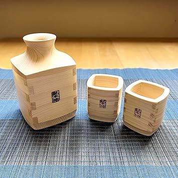 Amazon.com | Premium Handcrafted Japanese Sake Set - Authentic Cypress ...